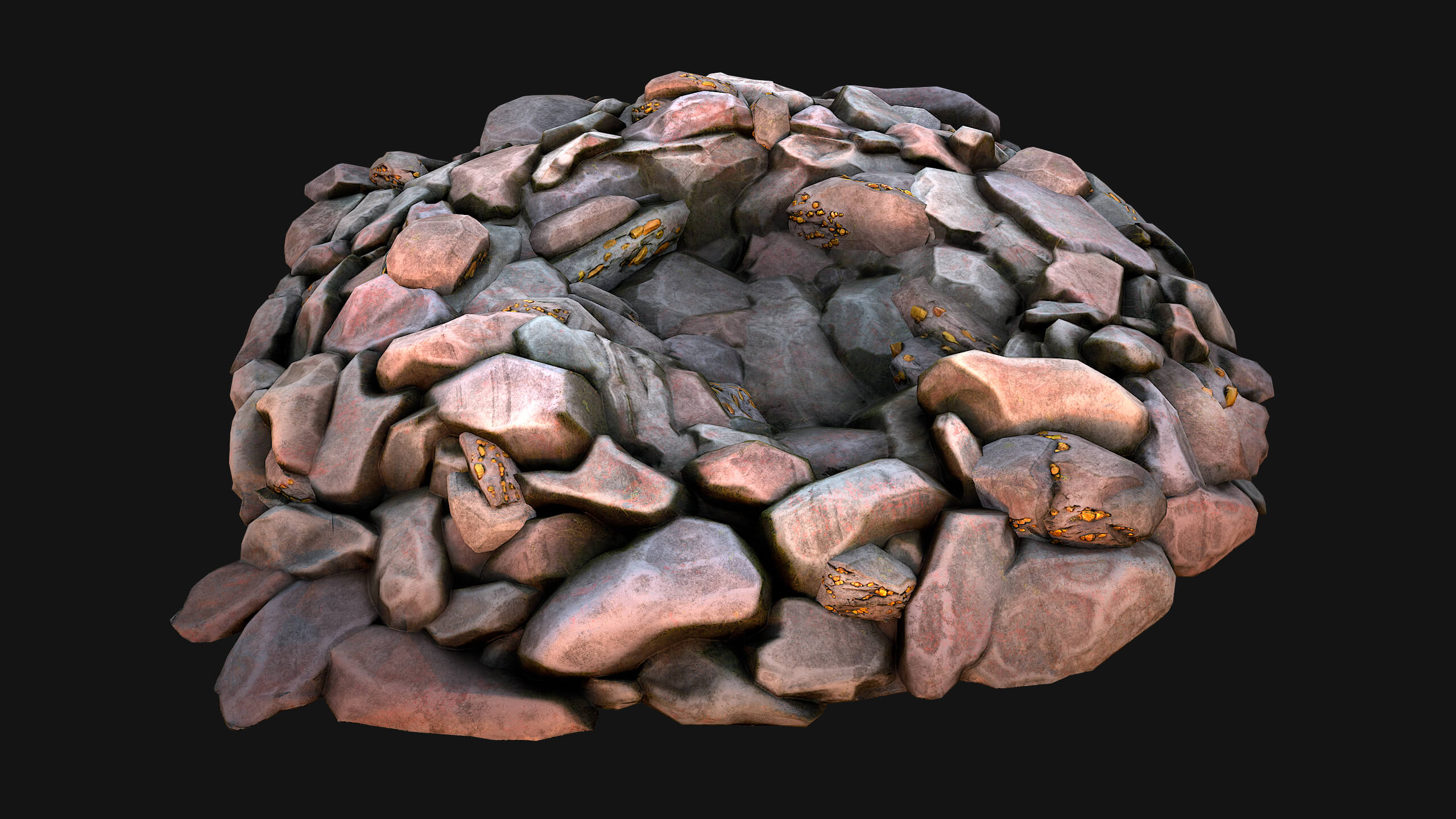 Gold Ore Mineral Treasure Mines - 3D Model by Dereza