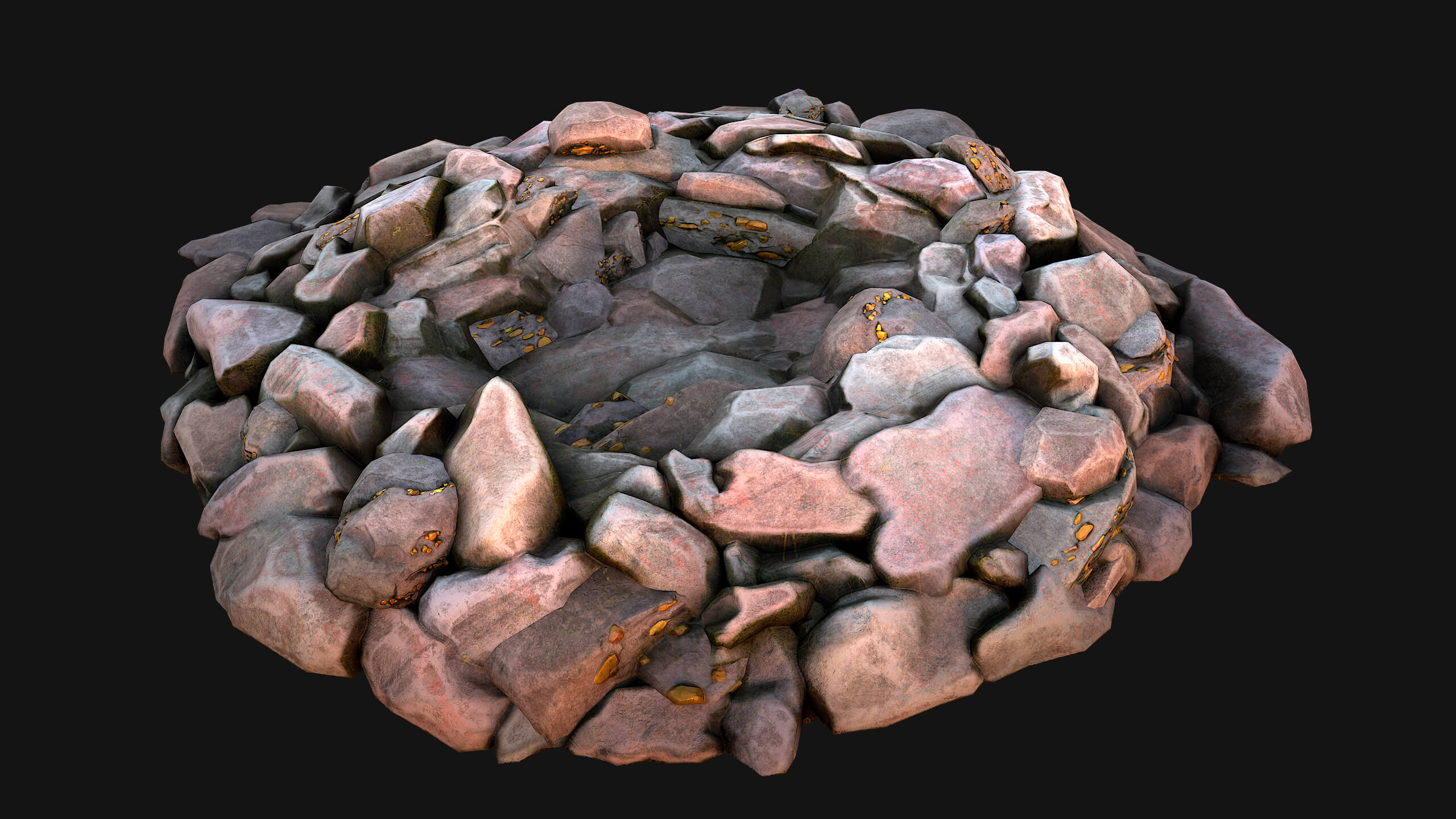 Gold Ore Mineral Treasure Mines - 3D Model by Dereza