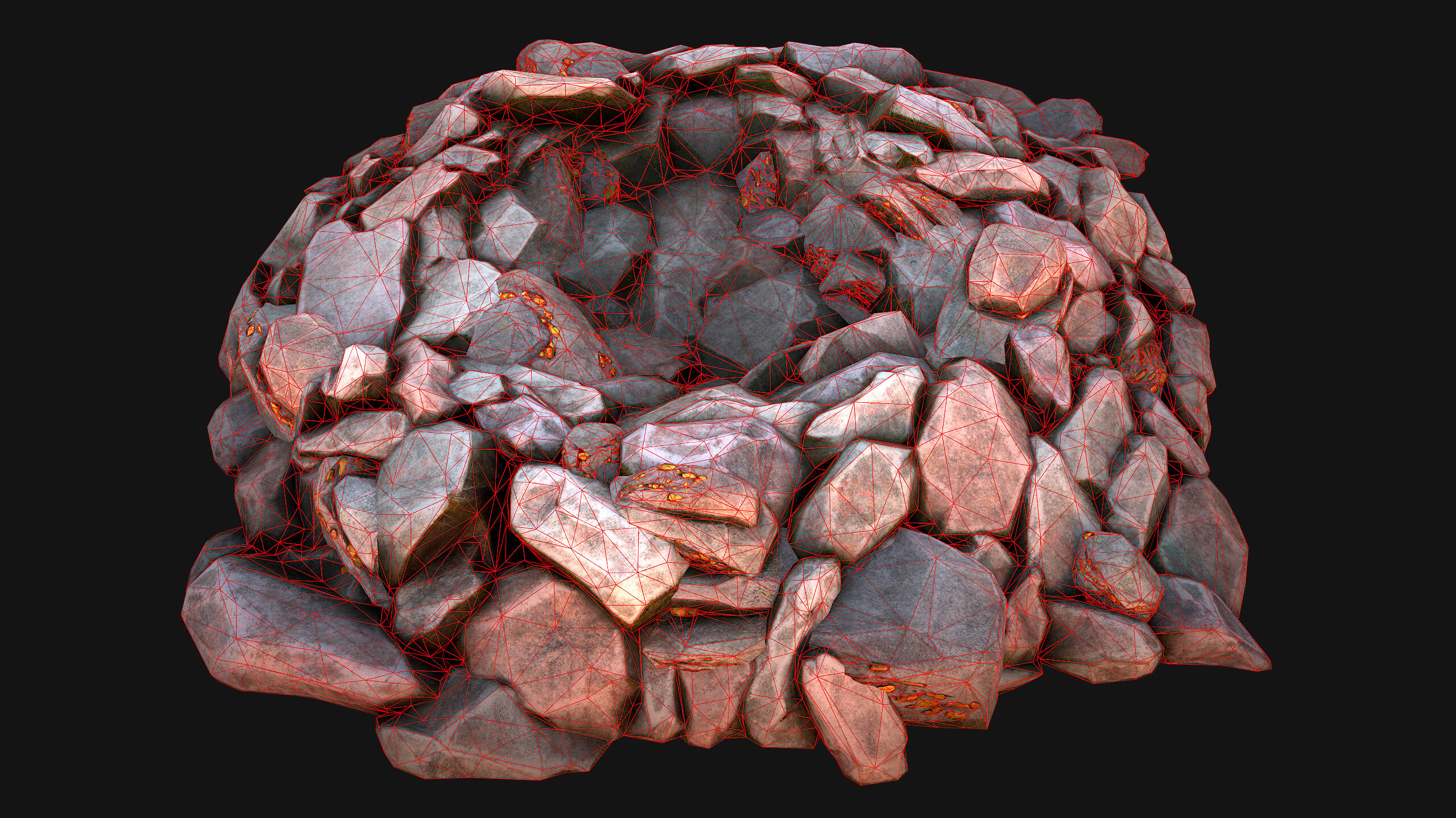 Gold Ore Mineral Treasure Mines - 3D Model by Dereza