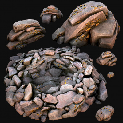 Gold Ore Mineral Treasure Mines - 3D Model by Dereza