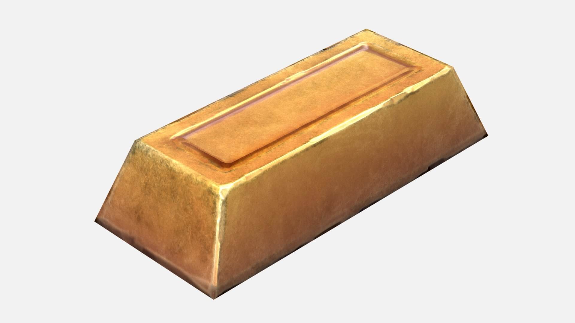 Golden Ingot - 3D Model by Dereza