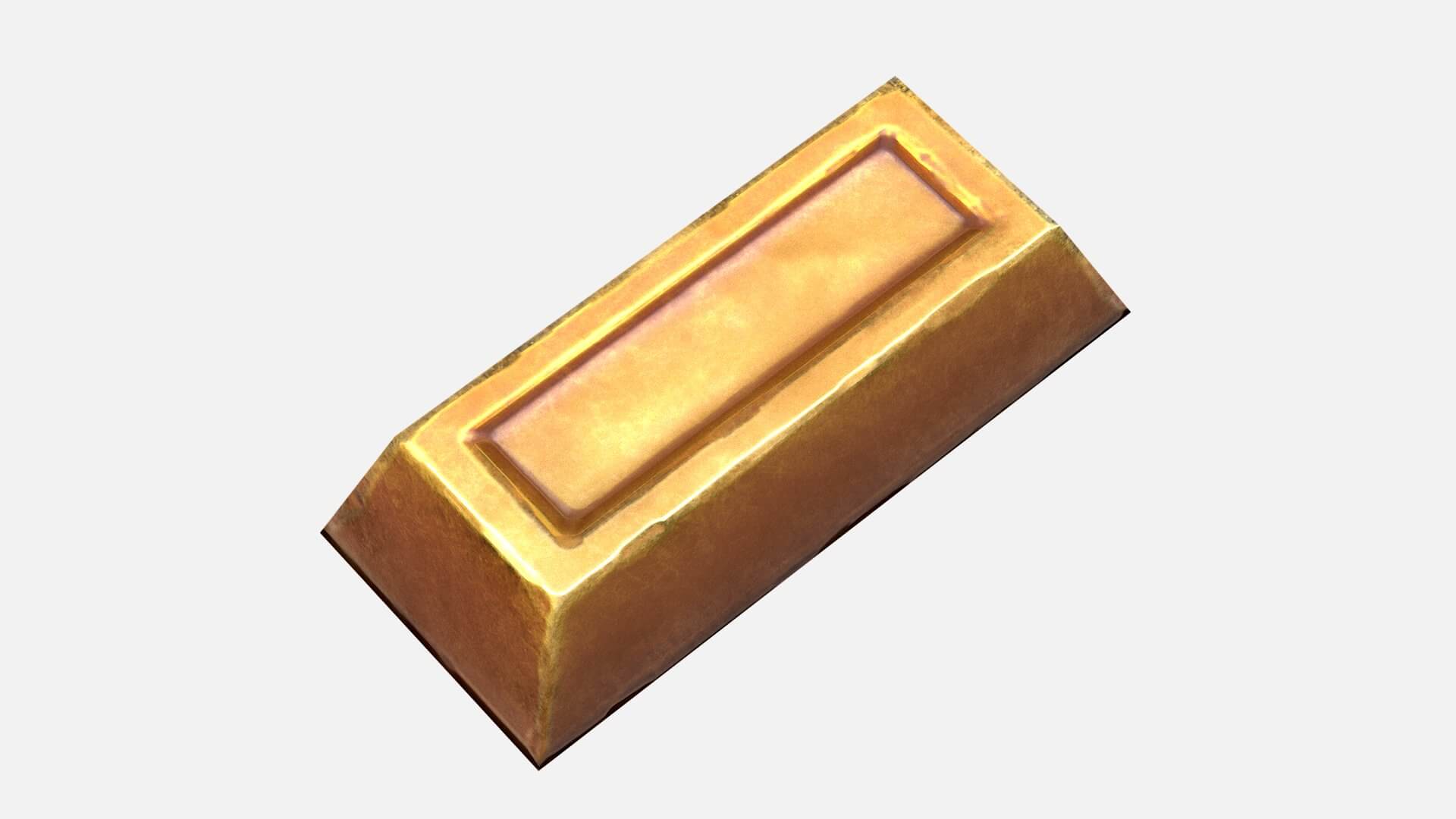 Golden Ingot - 3D Model by Dereza