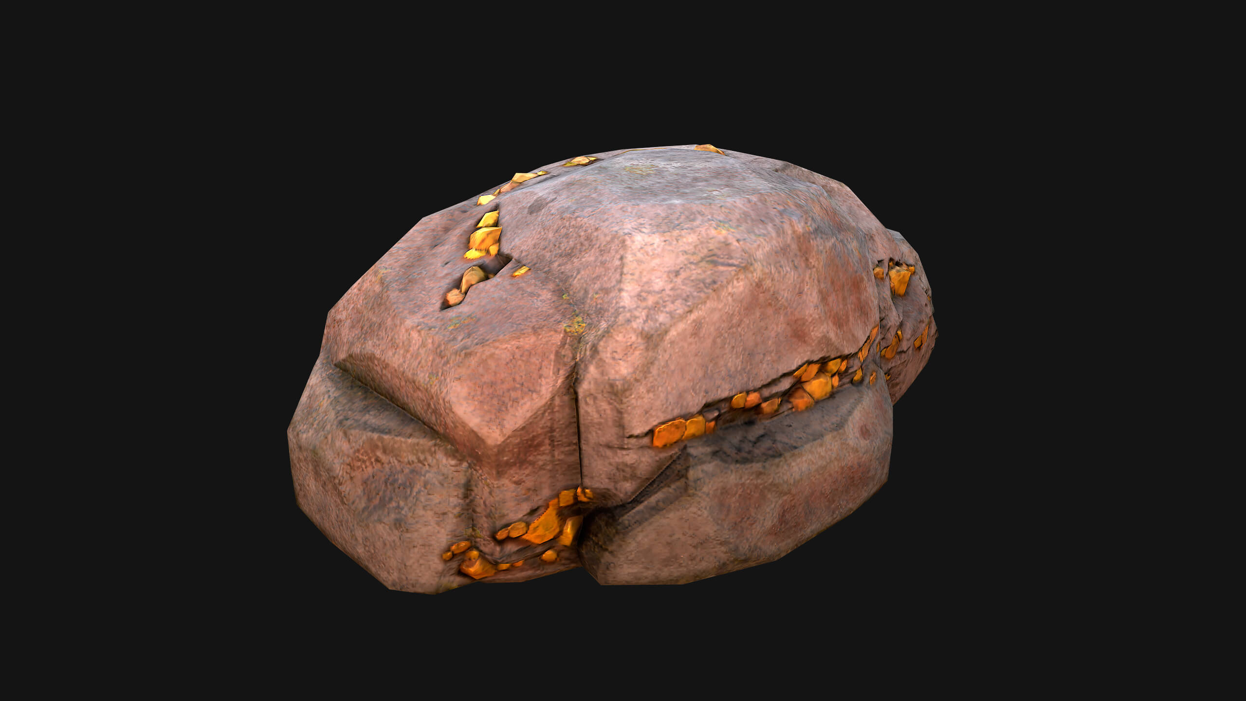 Golden Ore Nugget Gold Mine Mineral - 3D Model by Dereza