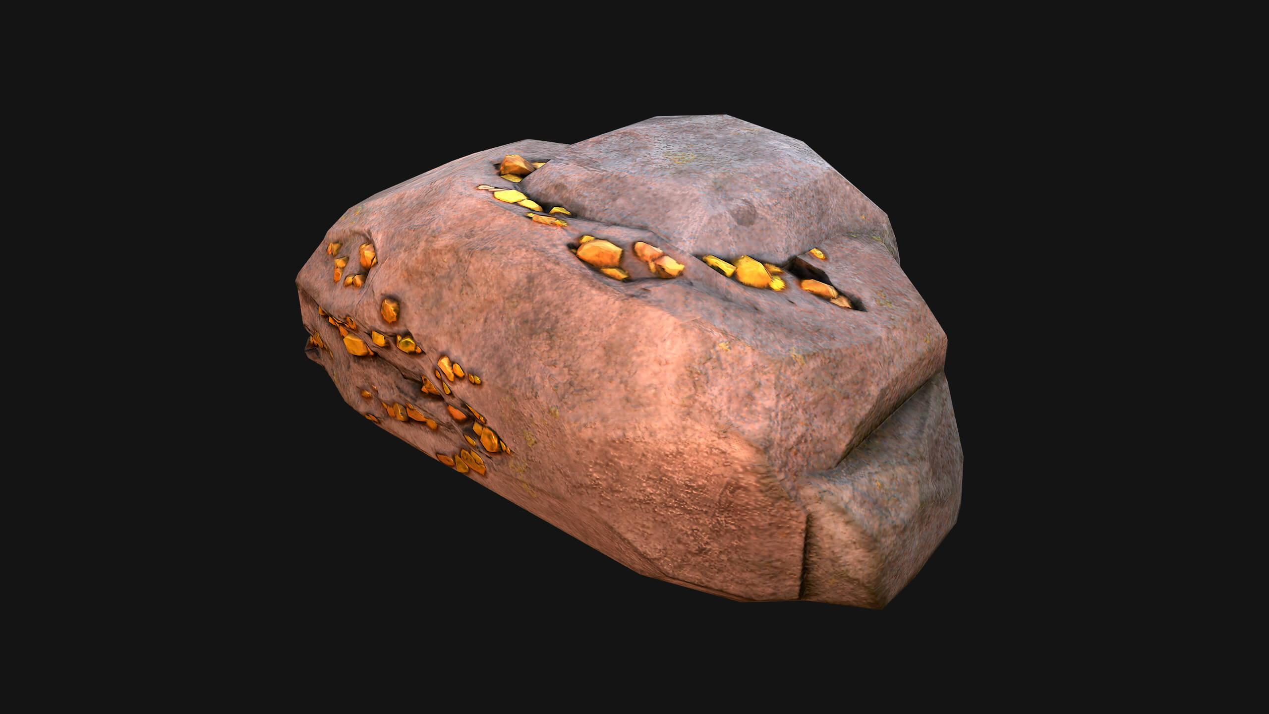 Golden Ore Nugget Gold Mine Mineral - 3D Model by Dereza