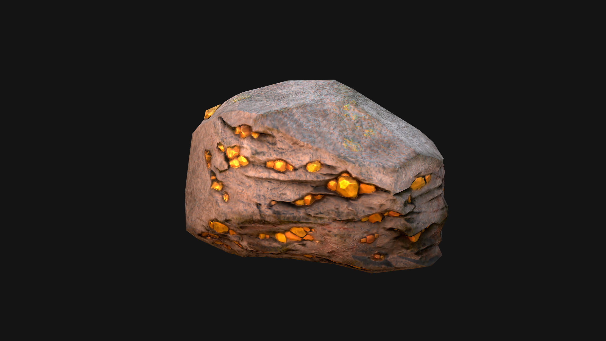 Golden Ore Nugget Gold Mine Mineral - 3D Model by Dereza