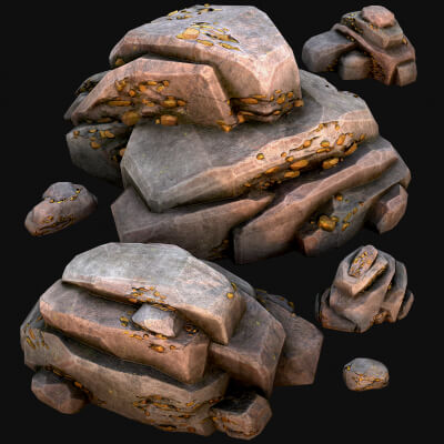 Golden Ore Nugget Gold Mine Mineral - 3D Model by Dereza