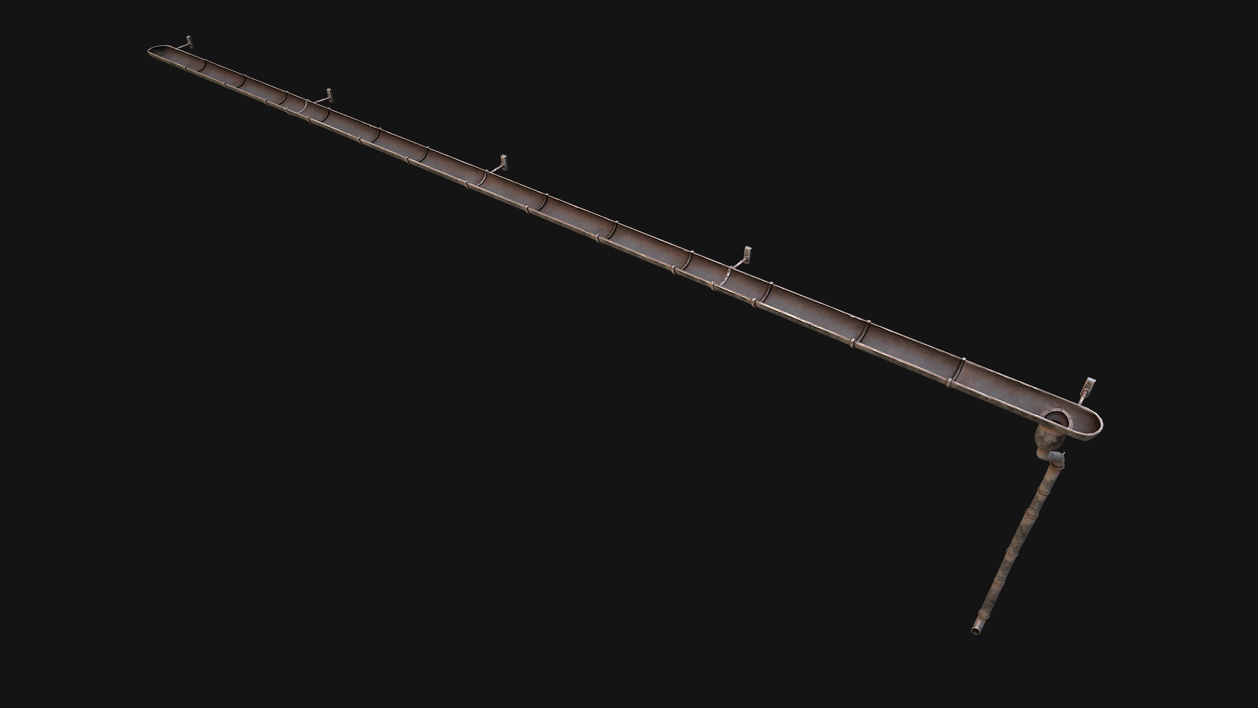 Gutter System Medieval Roof - 3D Model by Dereza