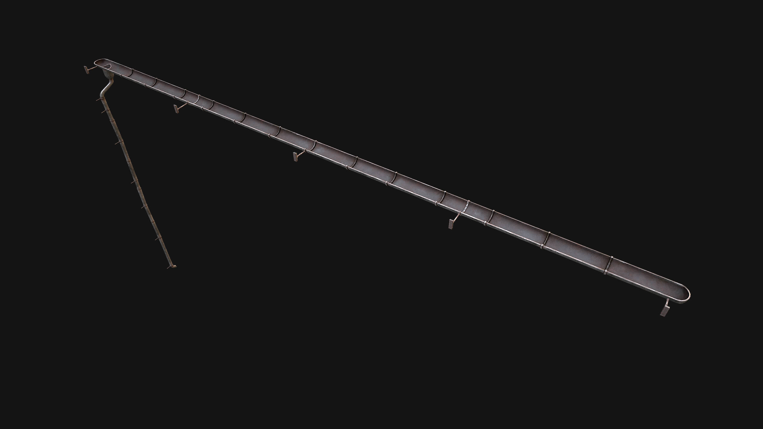 Gutter System Medieval Roof - 3D Model by Dereza