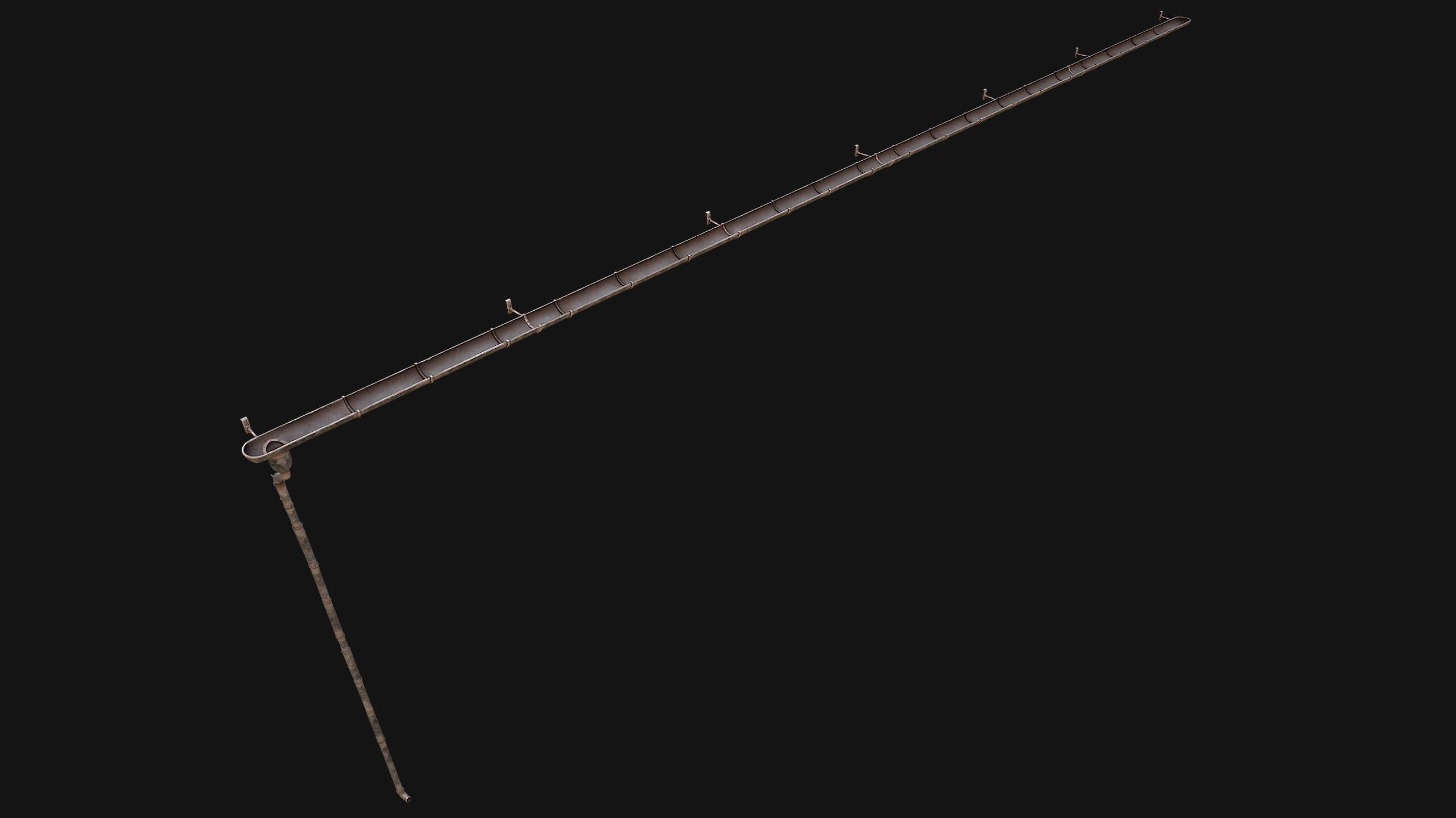 Gutter System Medieval Roof - 3D Model by Dereza