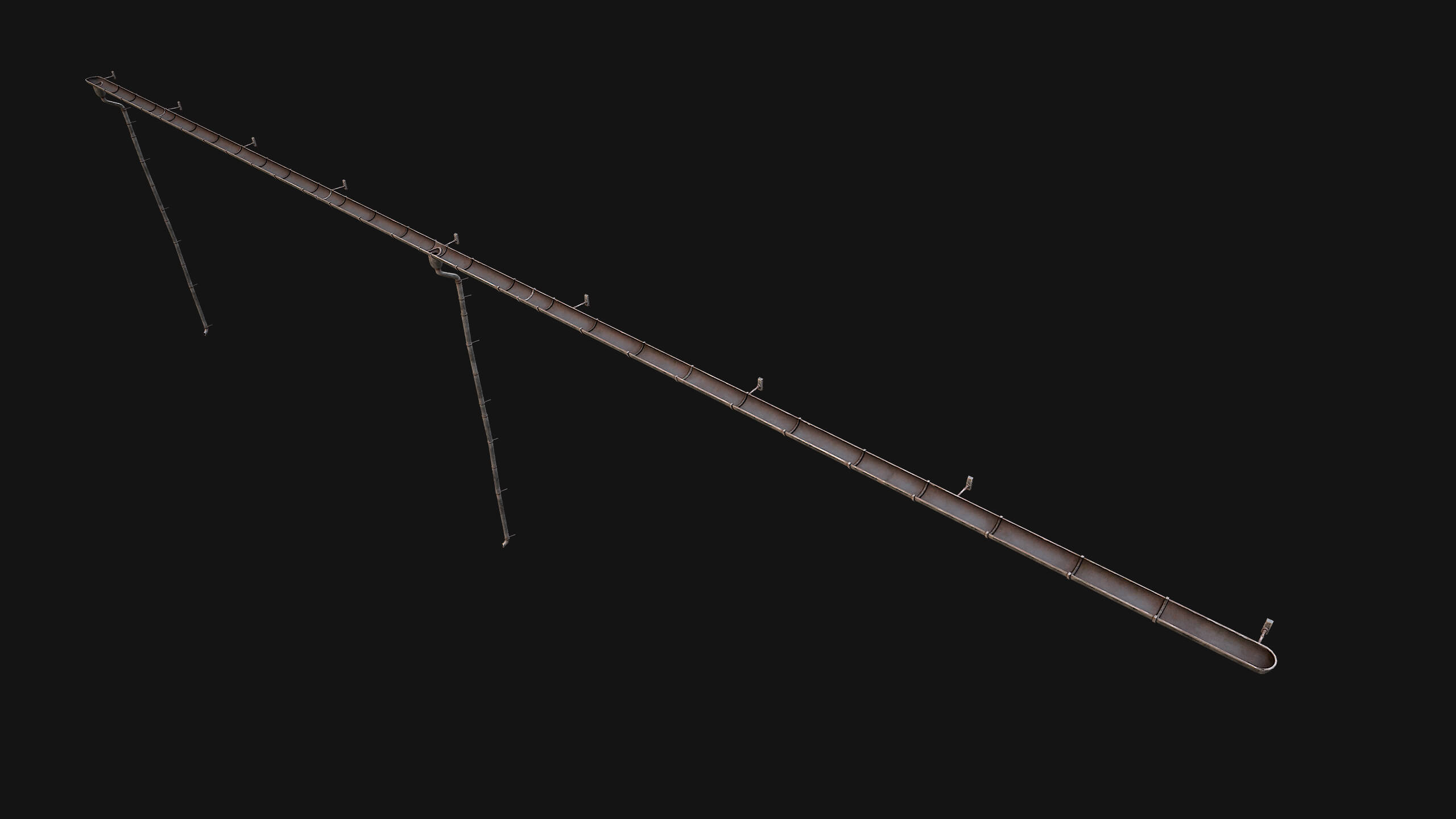 Gutter System Medieval Roof - 3D Model by Dereza