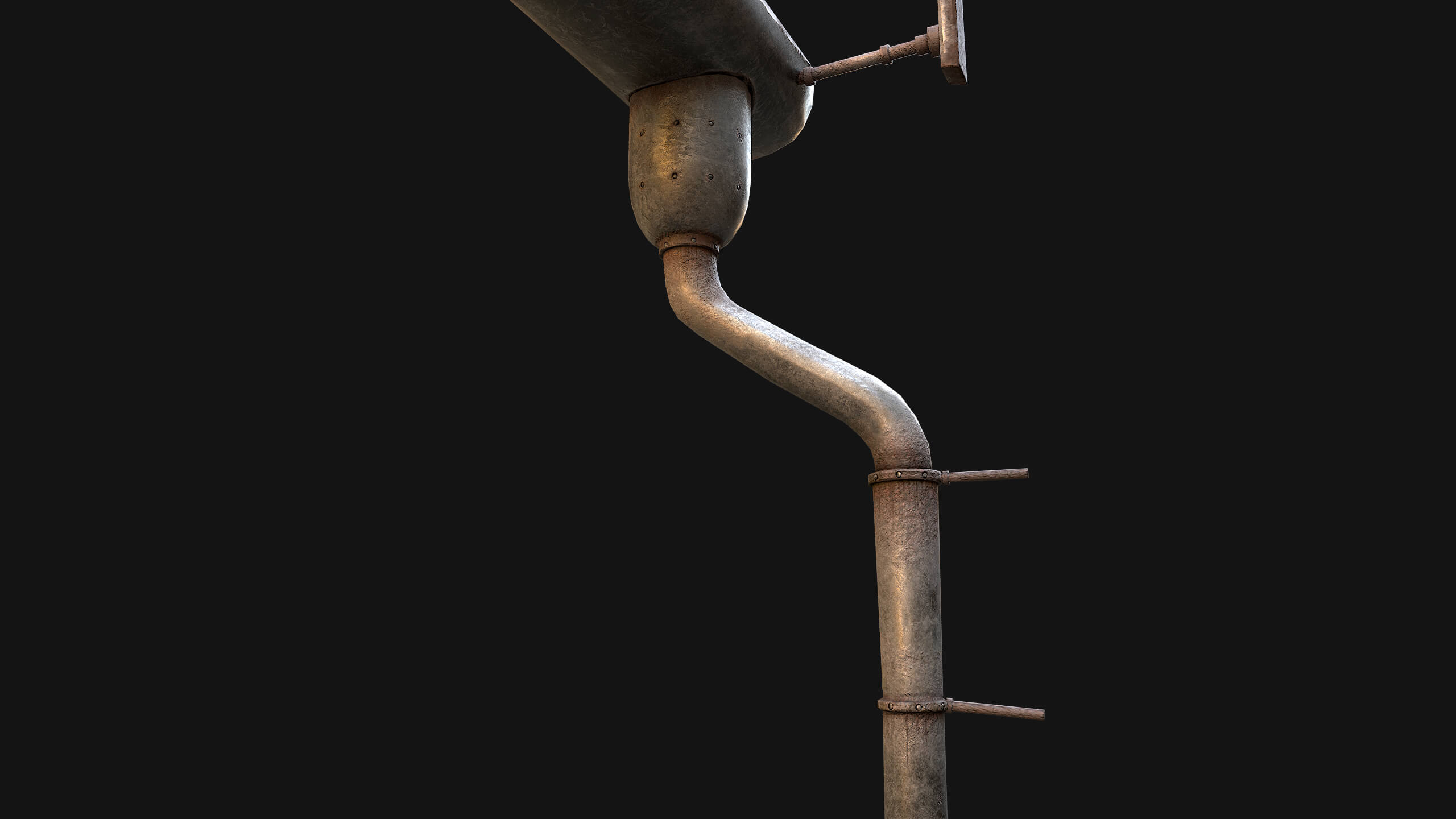 Gutter System Medieval Roof - 3D Model by Dereza