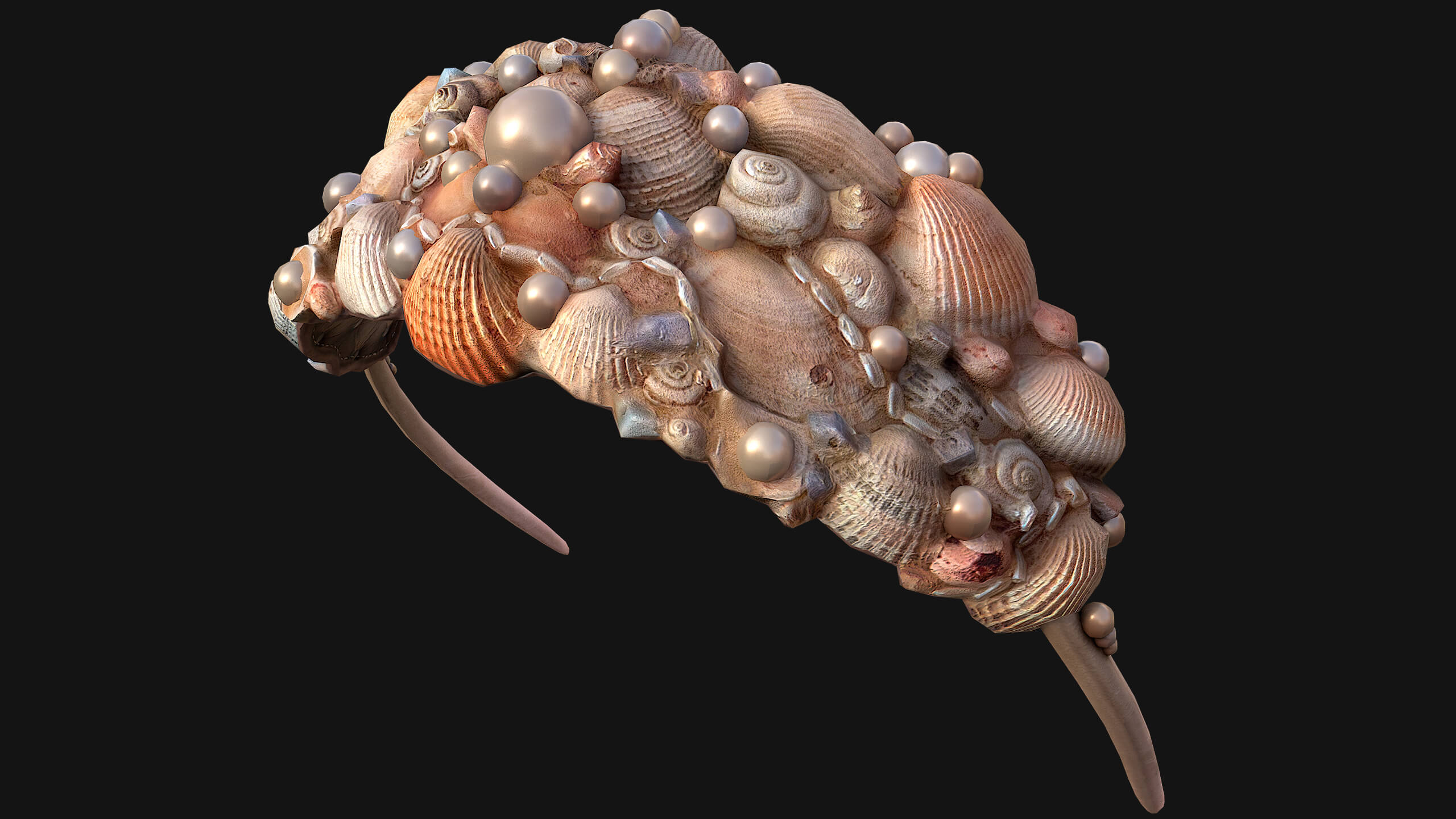 Sea Crown Mermaid Hair Band - 3D Model by Dereza