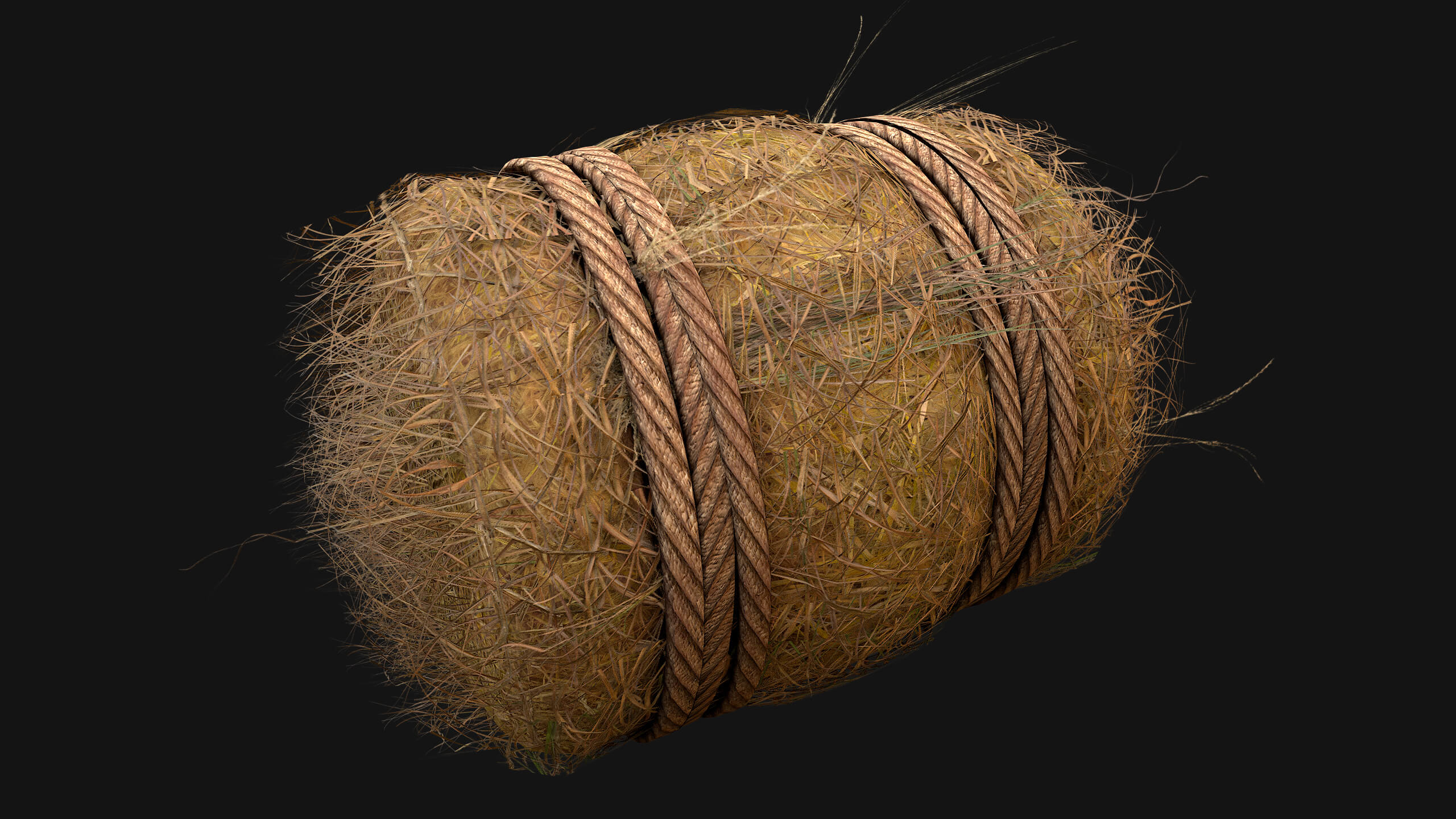 Hay Bale Square and Round - 3D Model by Dereza