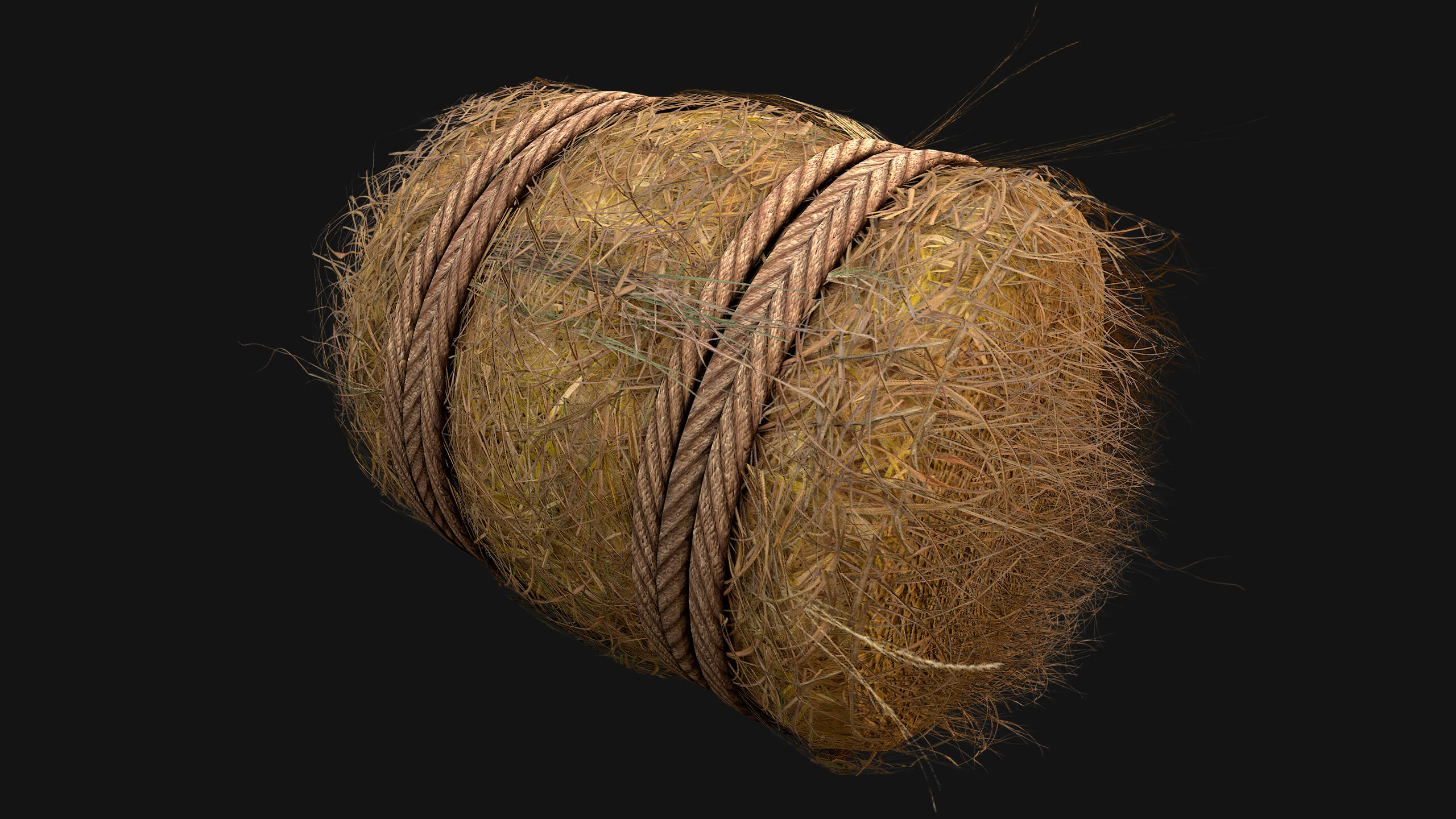 Hay Bale Square and Round - 3D Model by Dereza