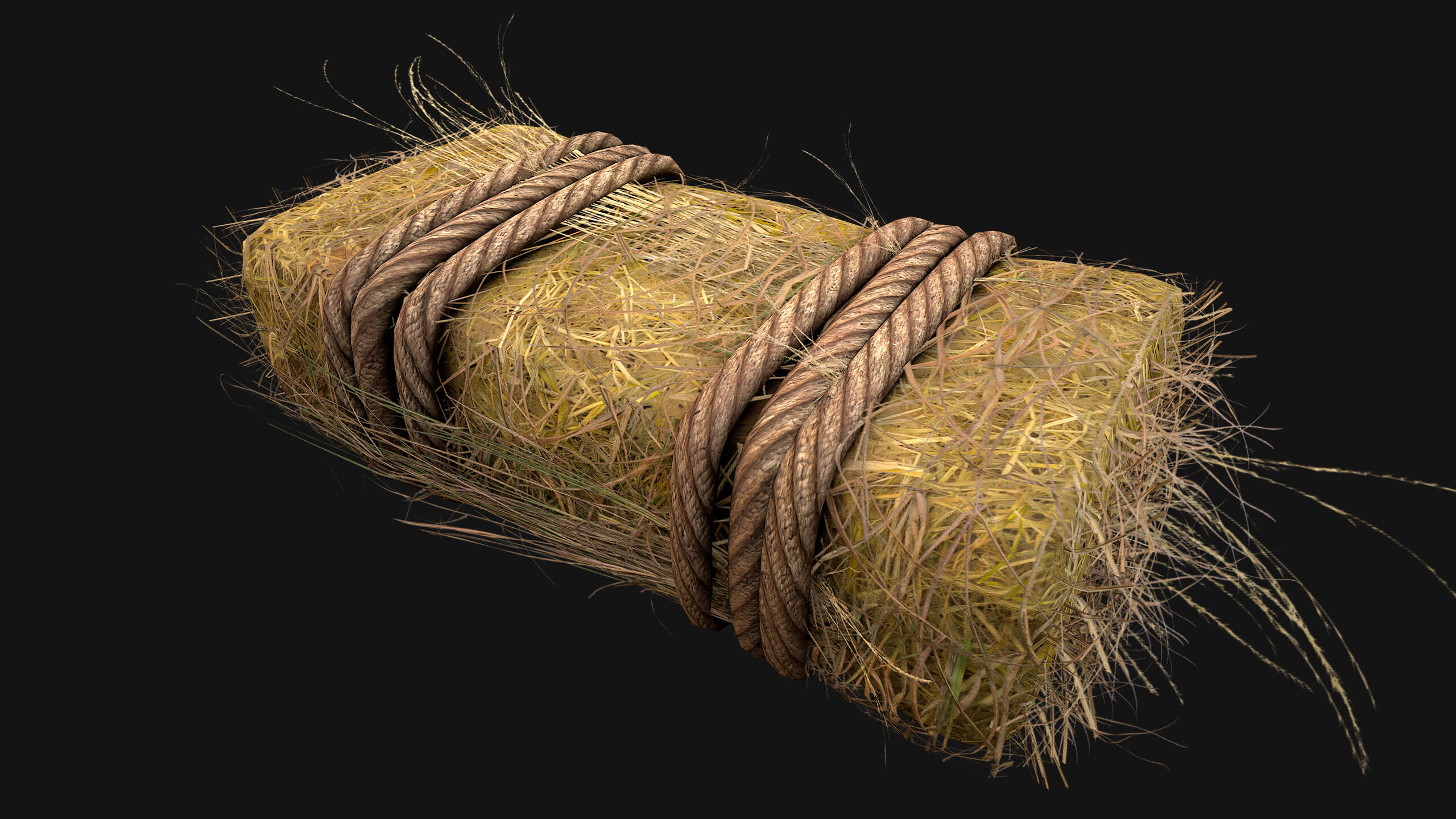 Hay Bale Square and Round - 3D Model by Dereza