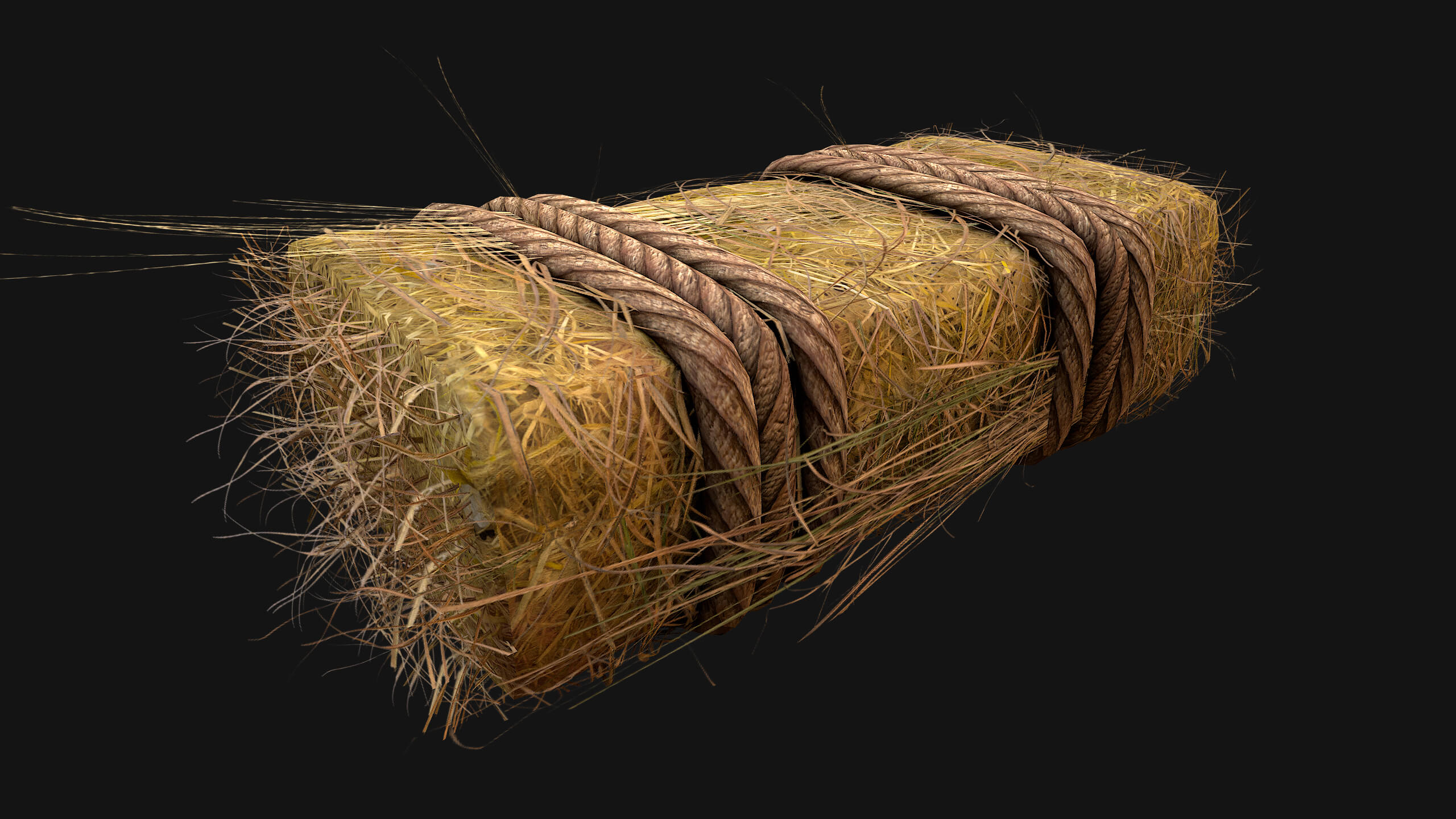 Hay Bale Square and Round - 3D Model by Dereza
