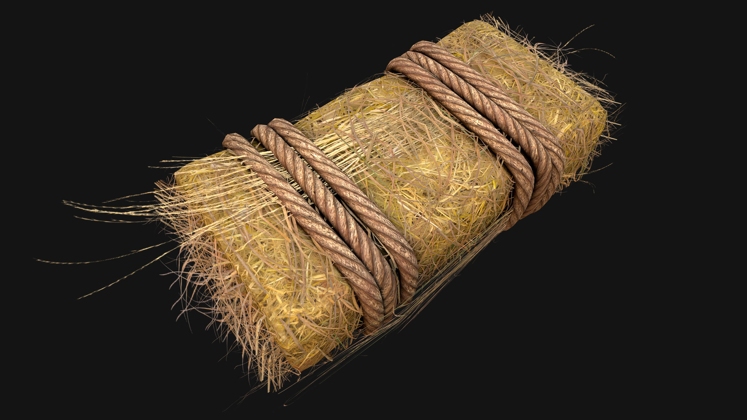 Hay Bale Square and Round - 3D Model by Dereza