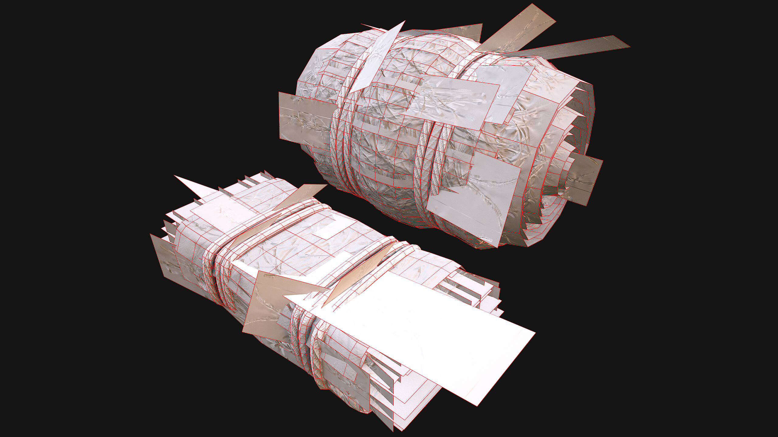 Hay Bale Square and Round - 3D Model by Dereza