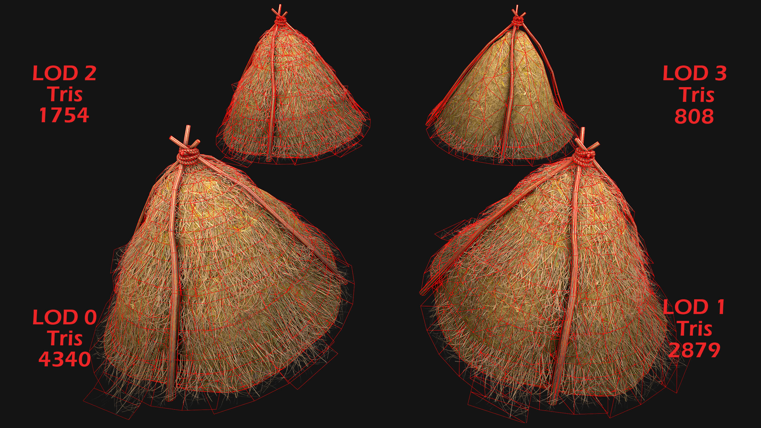 Haystack Stack of Hay Large Pile - 3D Model by Dereza