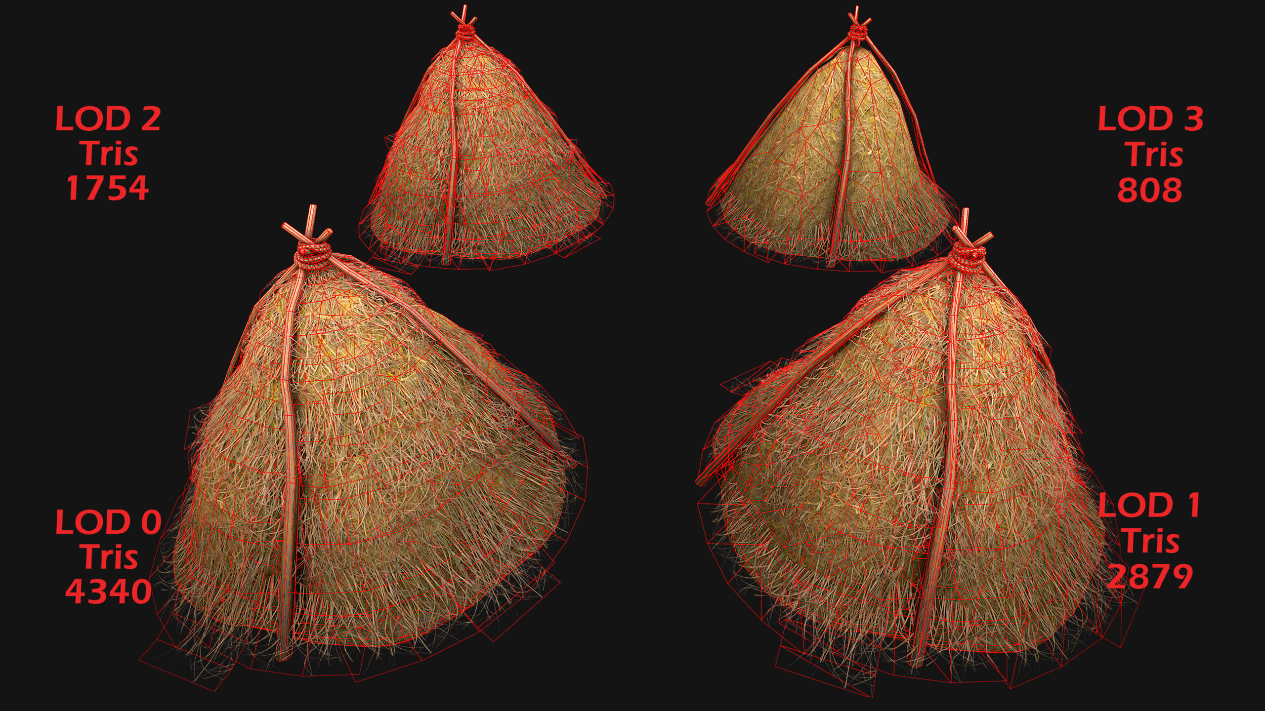 Hay Haystack Bale Farm Pack - 3D Model by Dereza