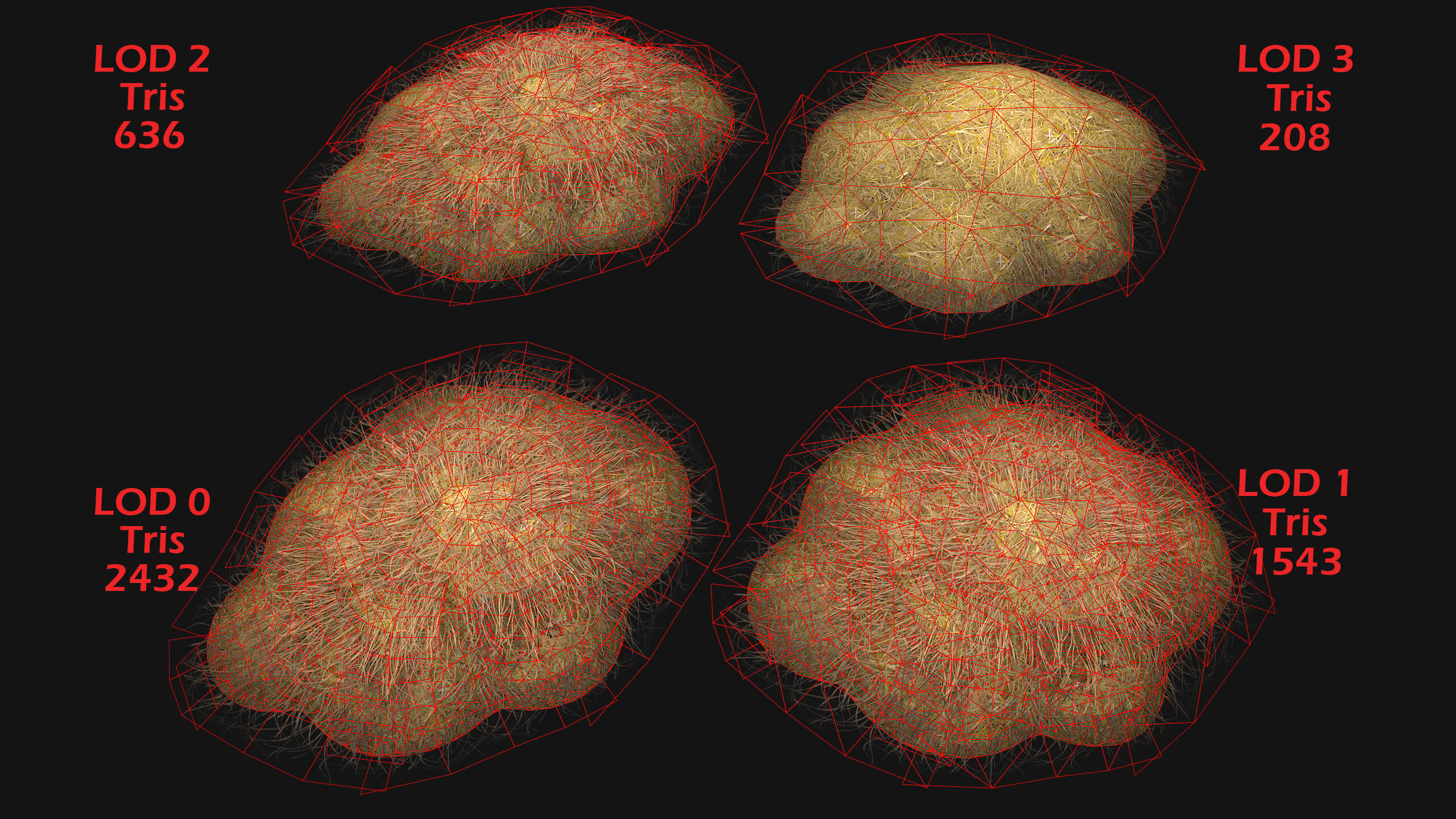 Hay Haystack Bale Farm Pack - 3D Model by Dereza