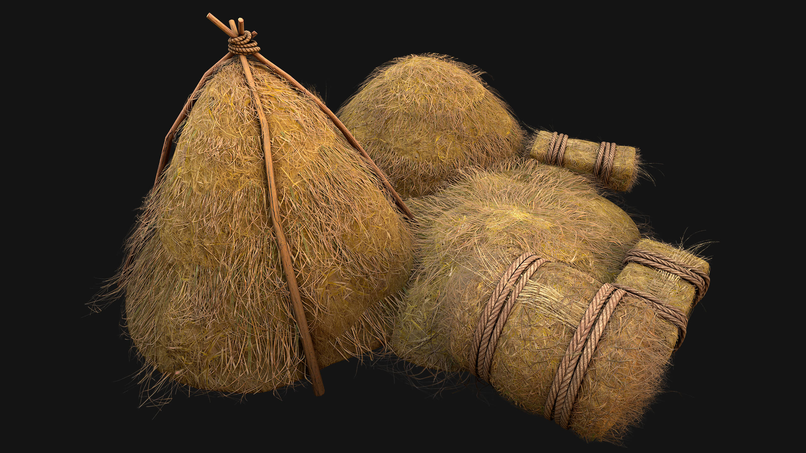 Hay Haystack Bale Farm Pack - 3D Model by Dereza