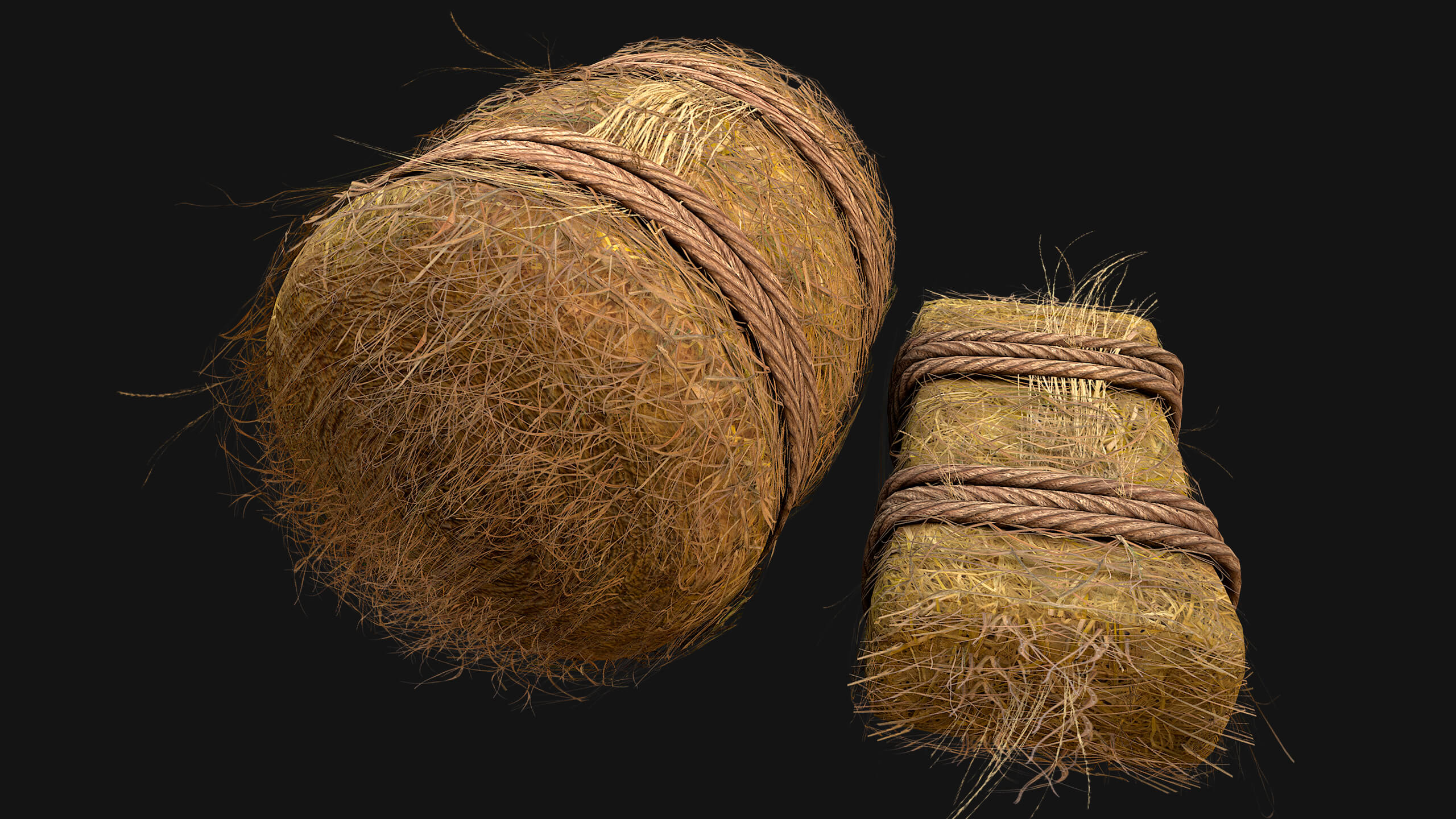 Hay Haystack Bale Farm Pack - 3D Model by Dereza