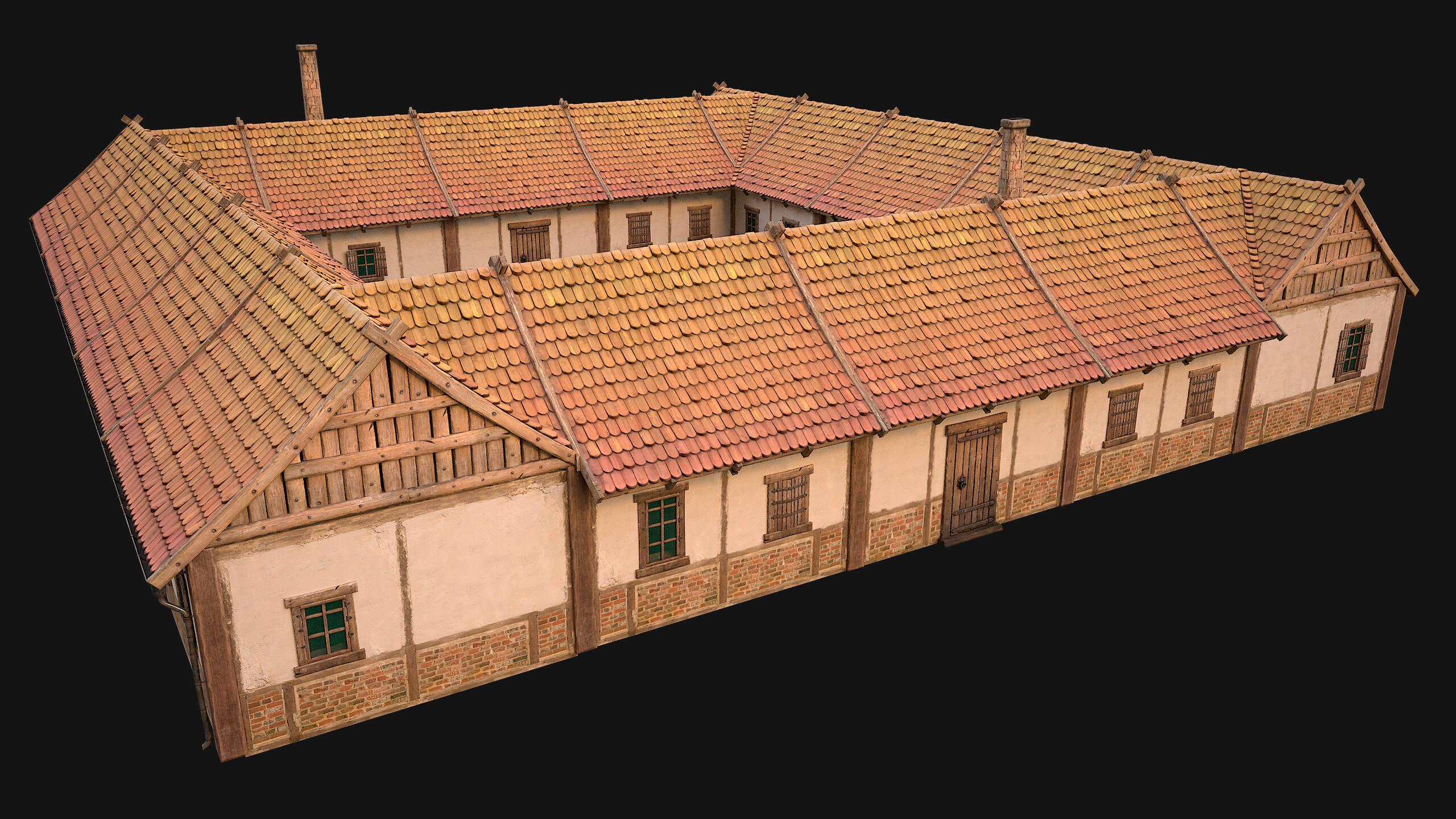 Medieval Buildings Set - 3D Model by Dereza