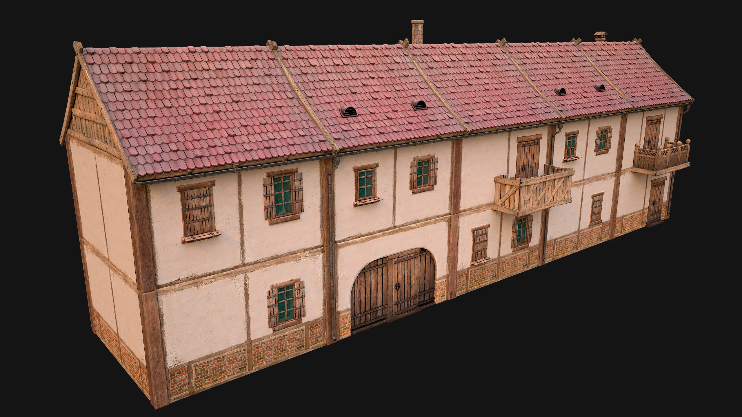 Medieval Town Buildings Set - 3D Model by Dereza