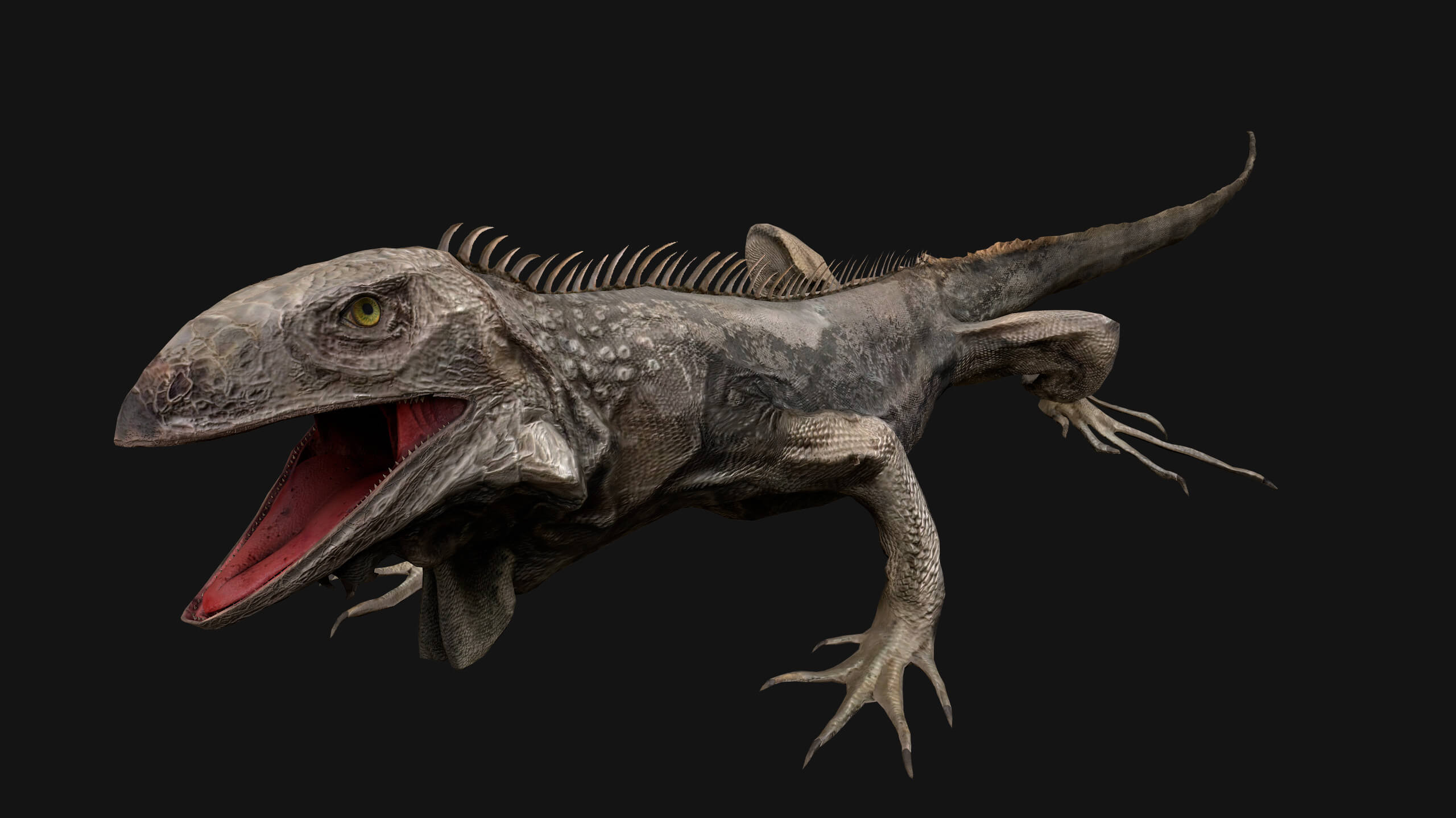 Iguana Reptile Animated - 3D Model by Dereza