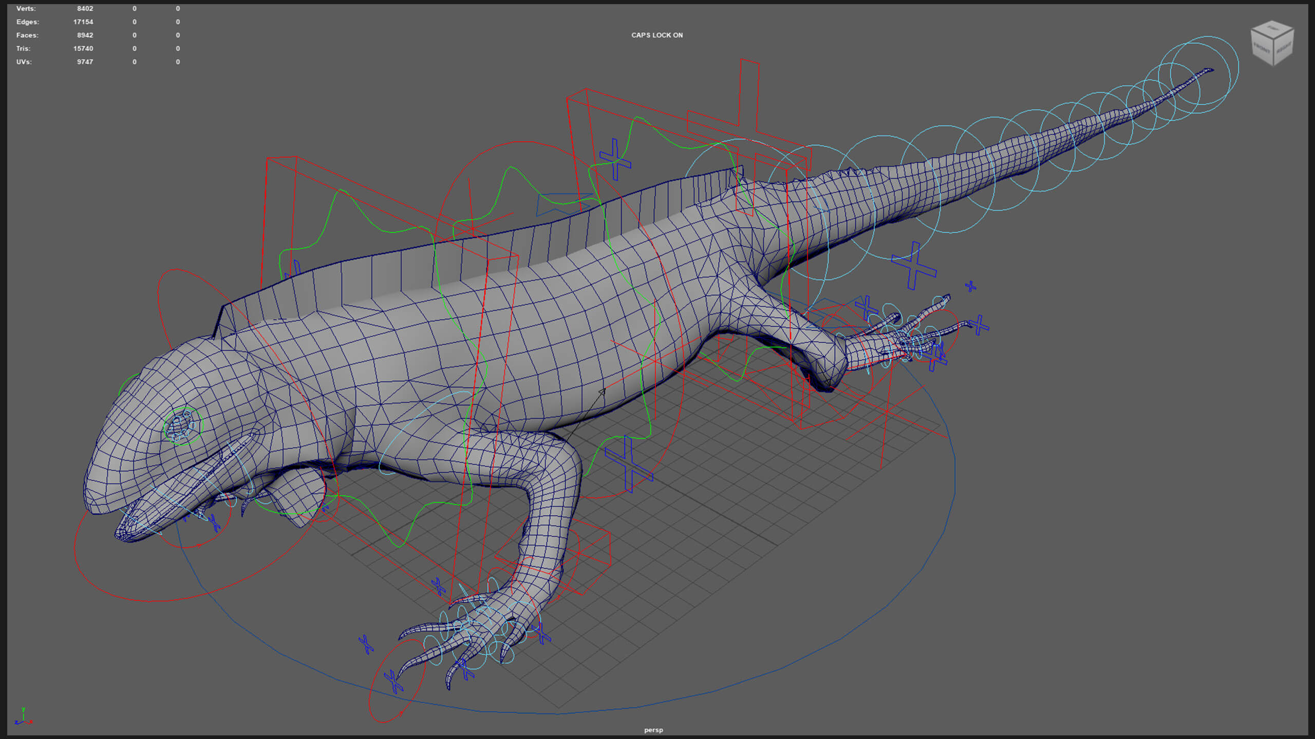 Iguana Reptile Animated - 3D Model by Dereza