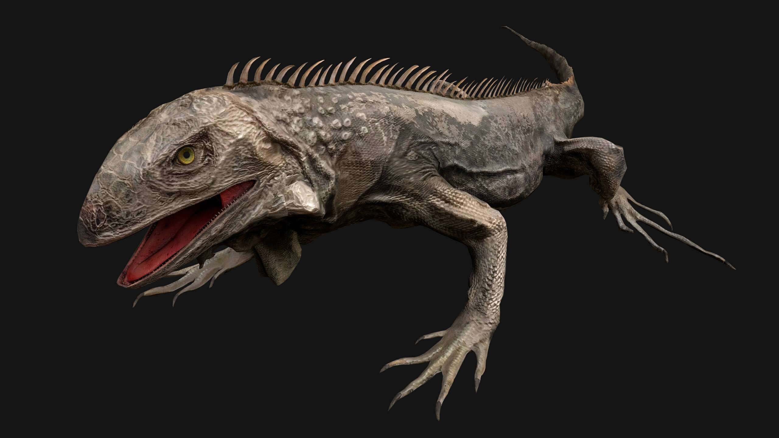 Iguana Reptile Animated - 3D Model by Dereza