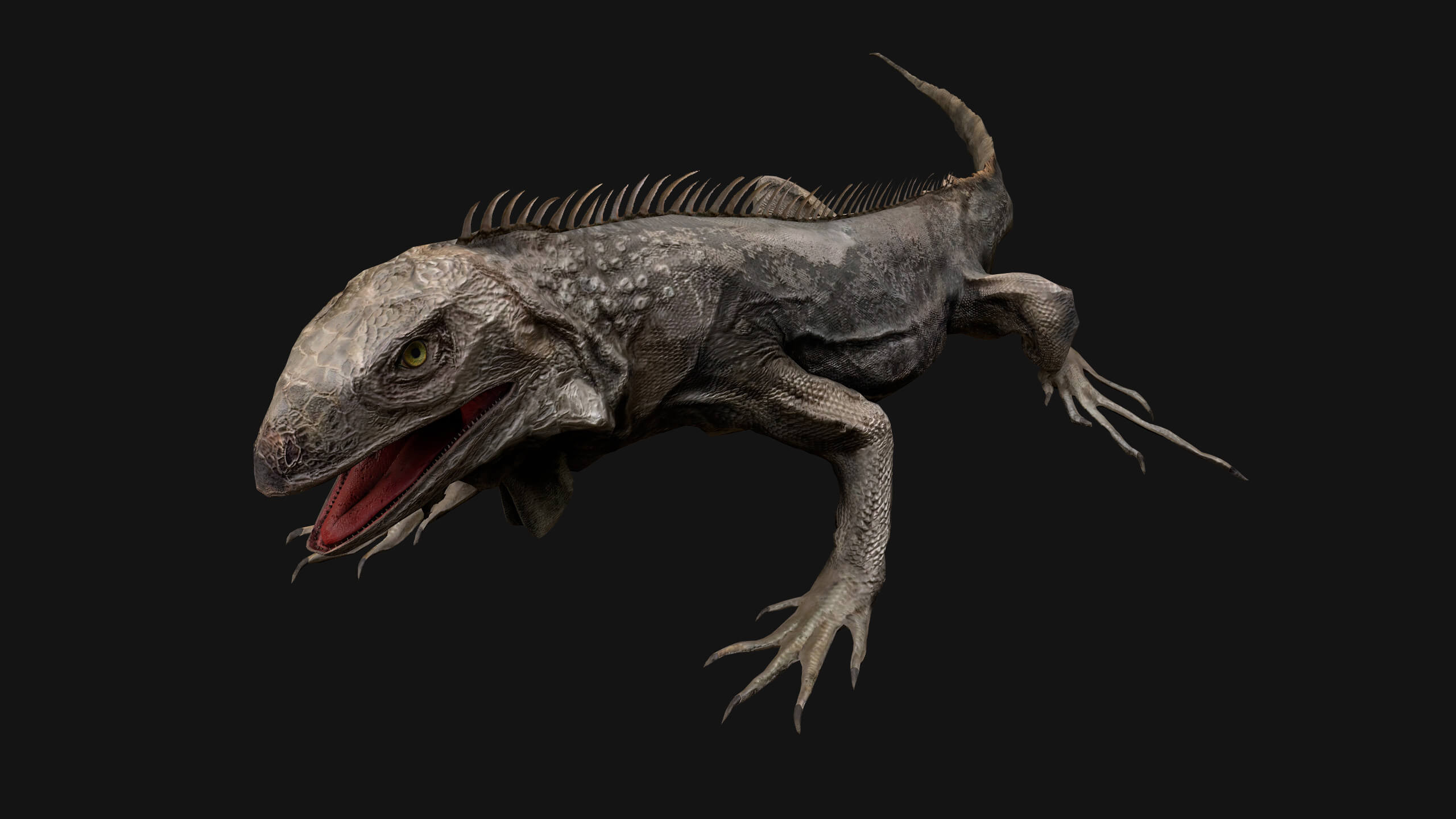Iguana Reptile Animated - 3D Model by Dereza