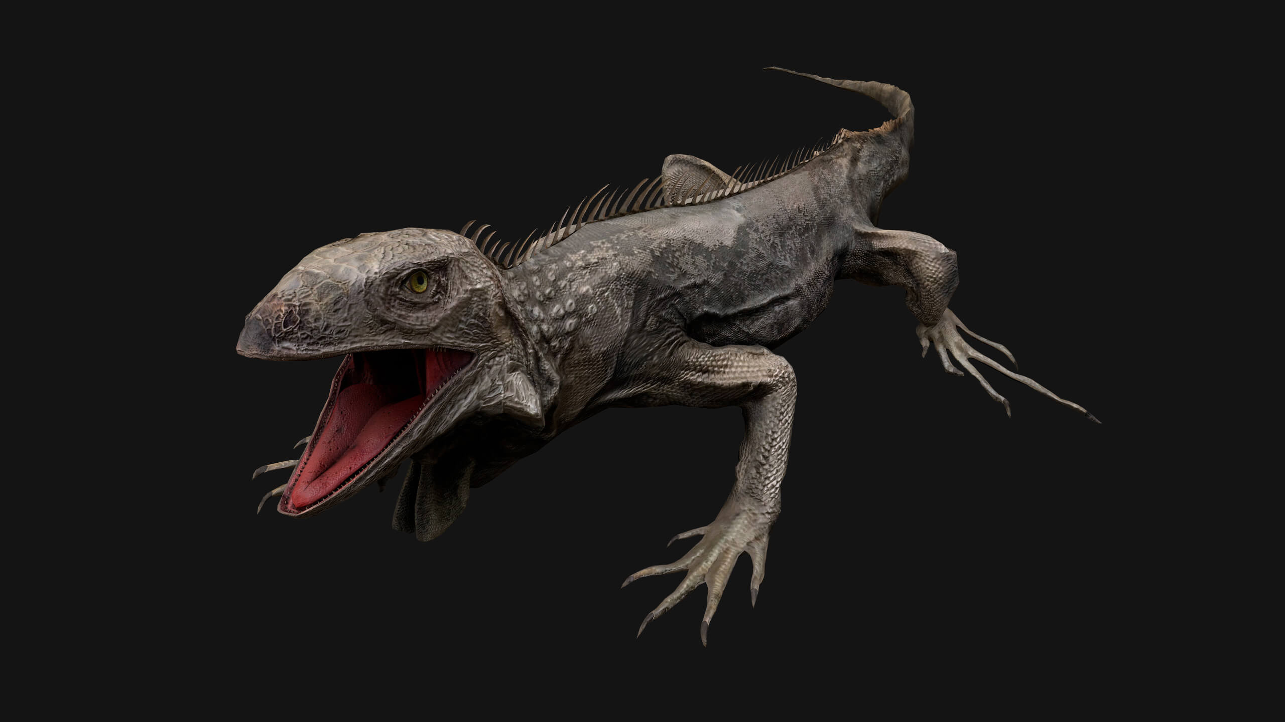 Iguana Reptile Animated - 3D Model by Dereza