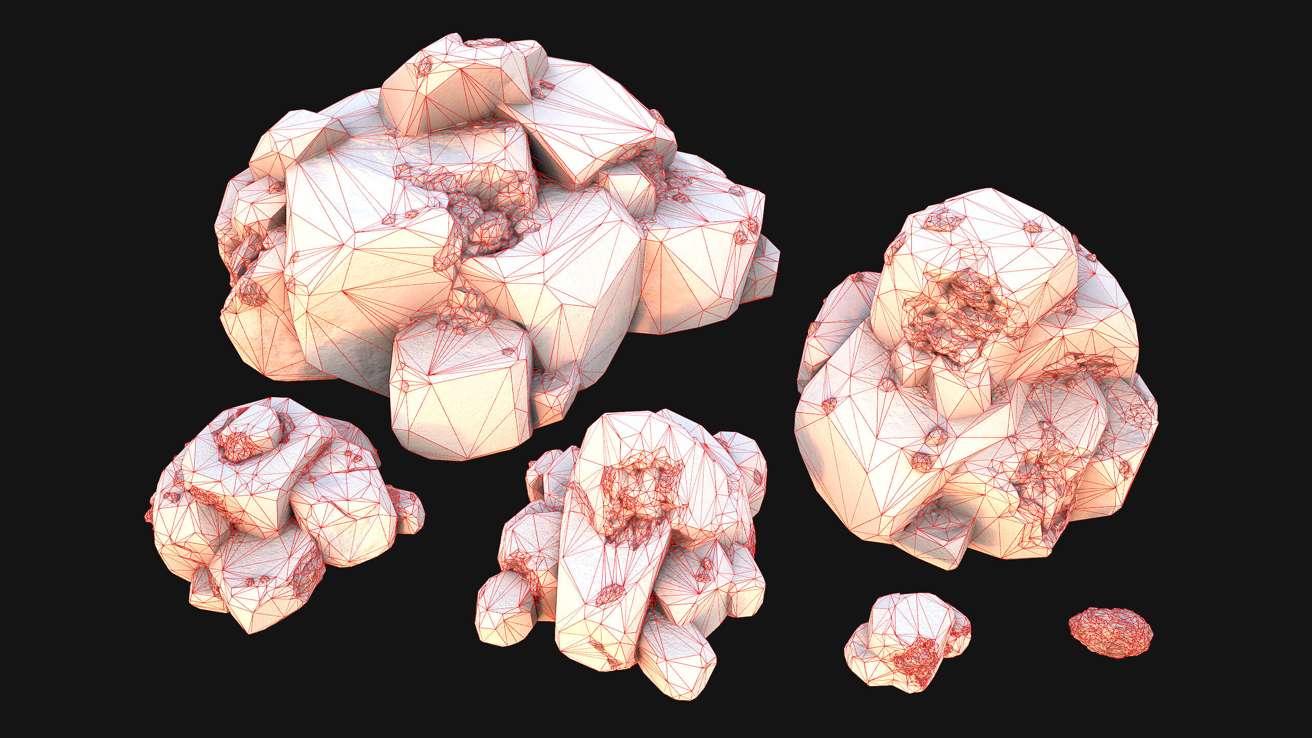 Iron Ore Rocks and Stones Set - 3D Model by Dereza