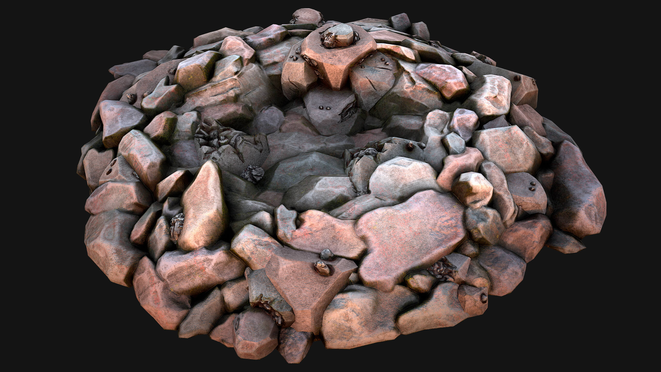 Iron Ore Rocks and Stones Set - 3D Model by Dereza