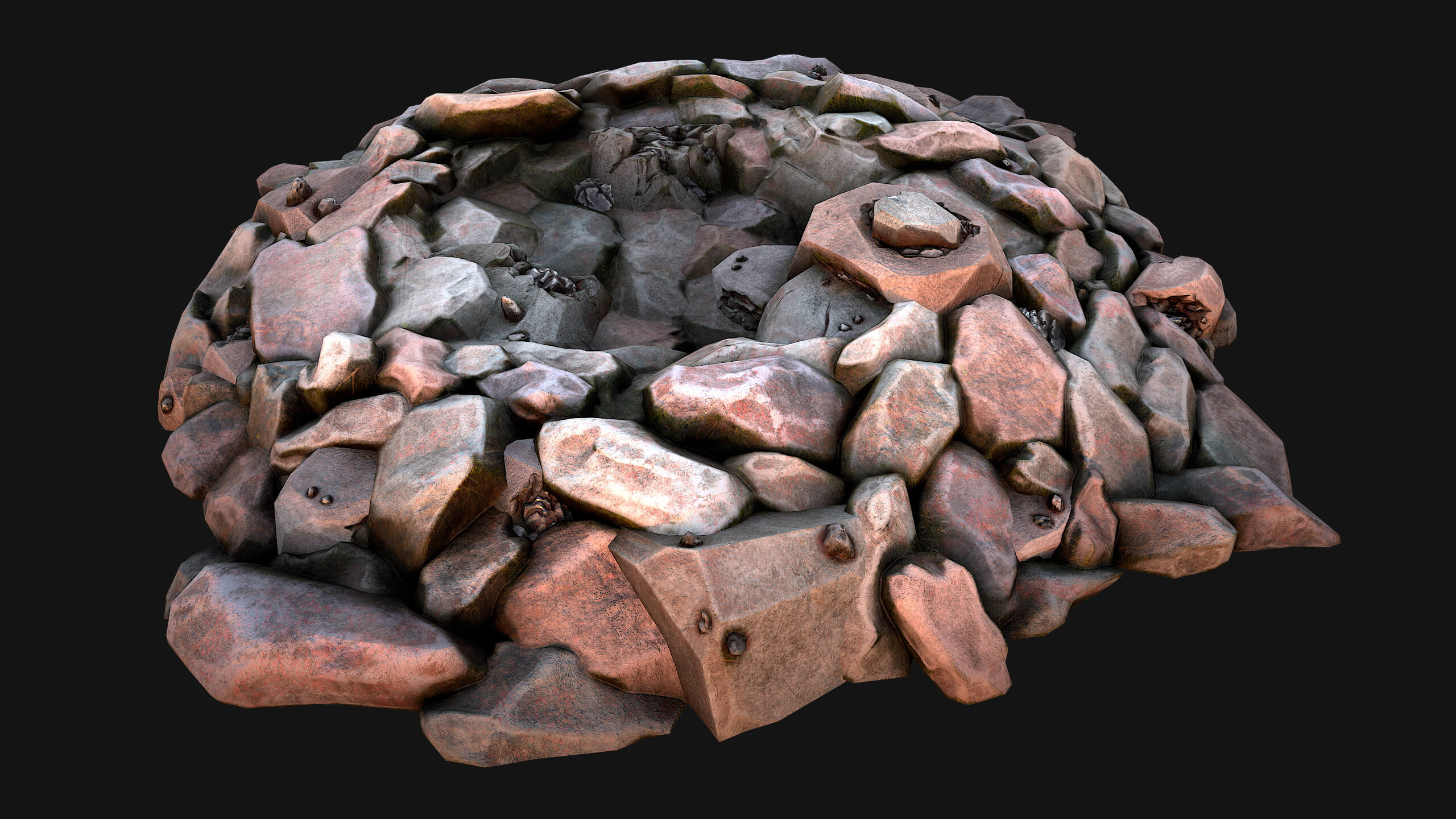 Iron Ore Rocks and Stones Set - 3D Model by Dereza