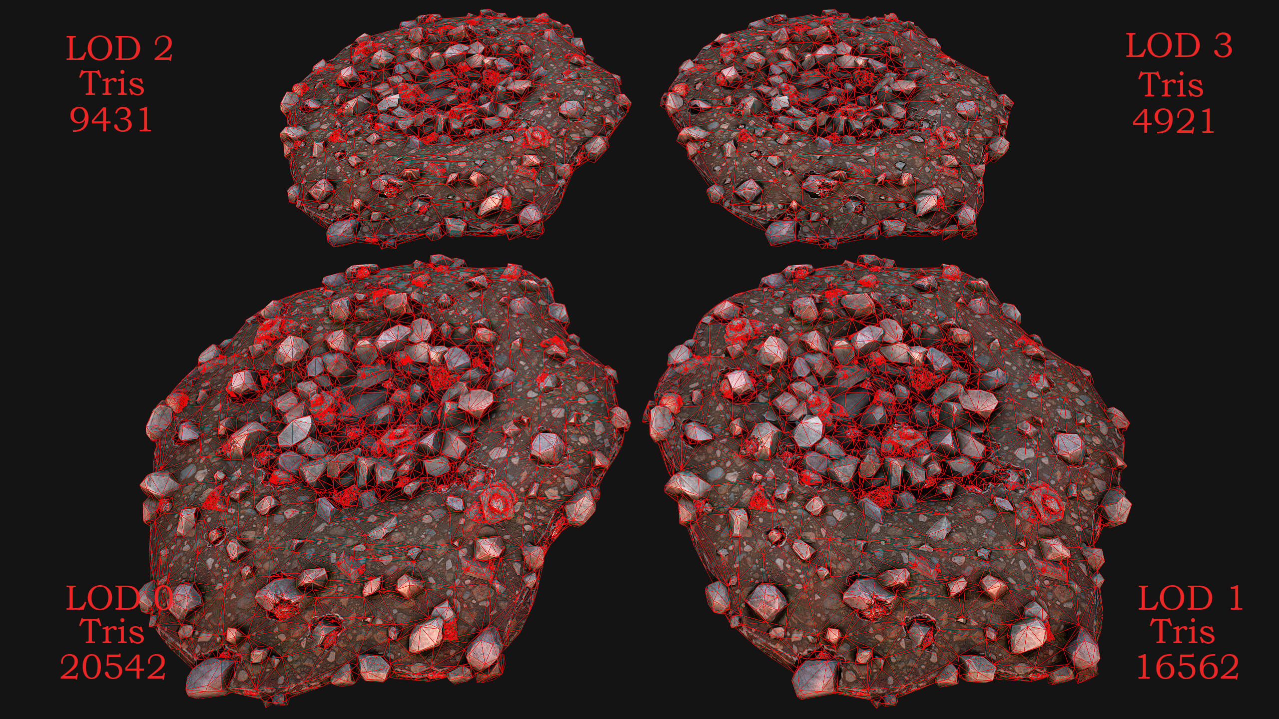 Iron Ore Stone Deposits for Mine Environment - 3D Model by Dereza