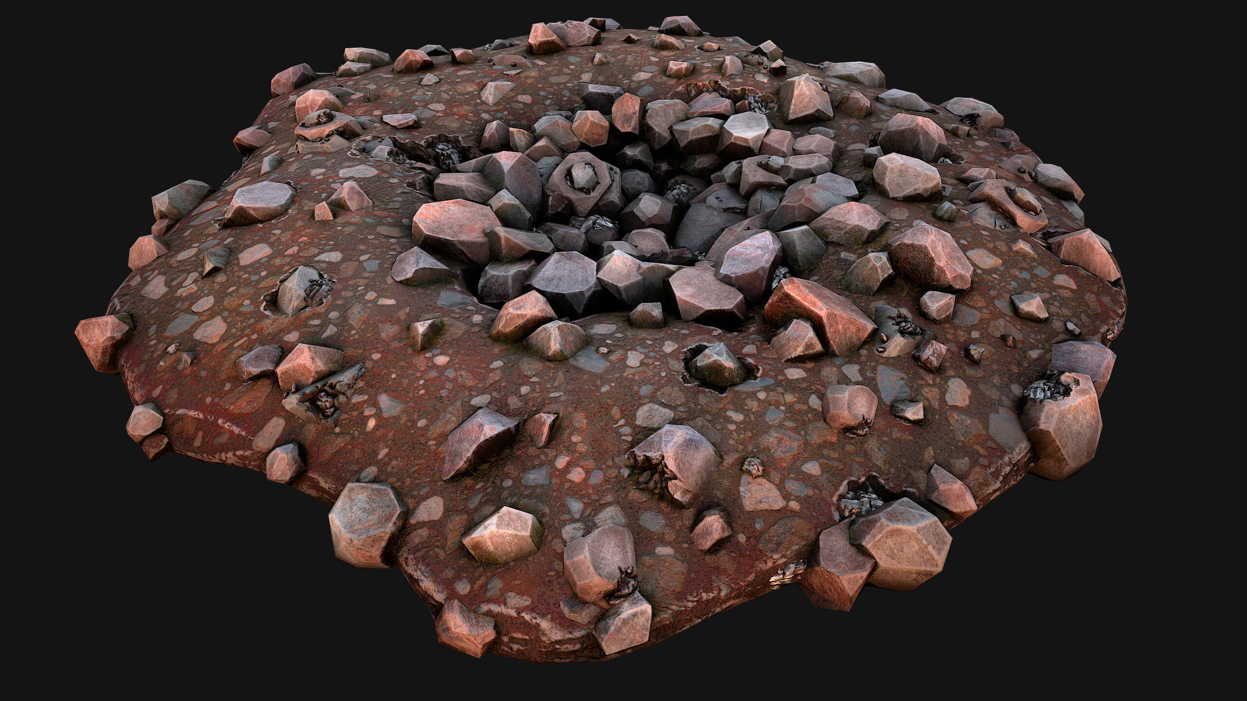 Iron Ore Stone Deposits for Mine Environment - 3D Model by Dereza