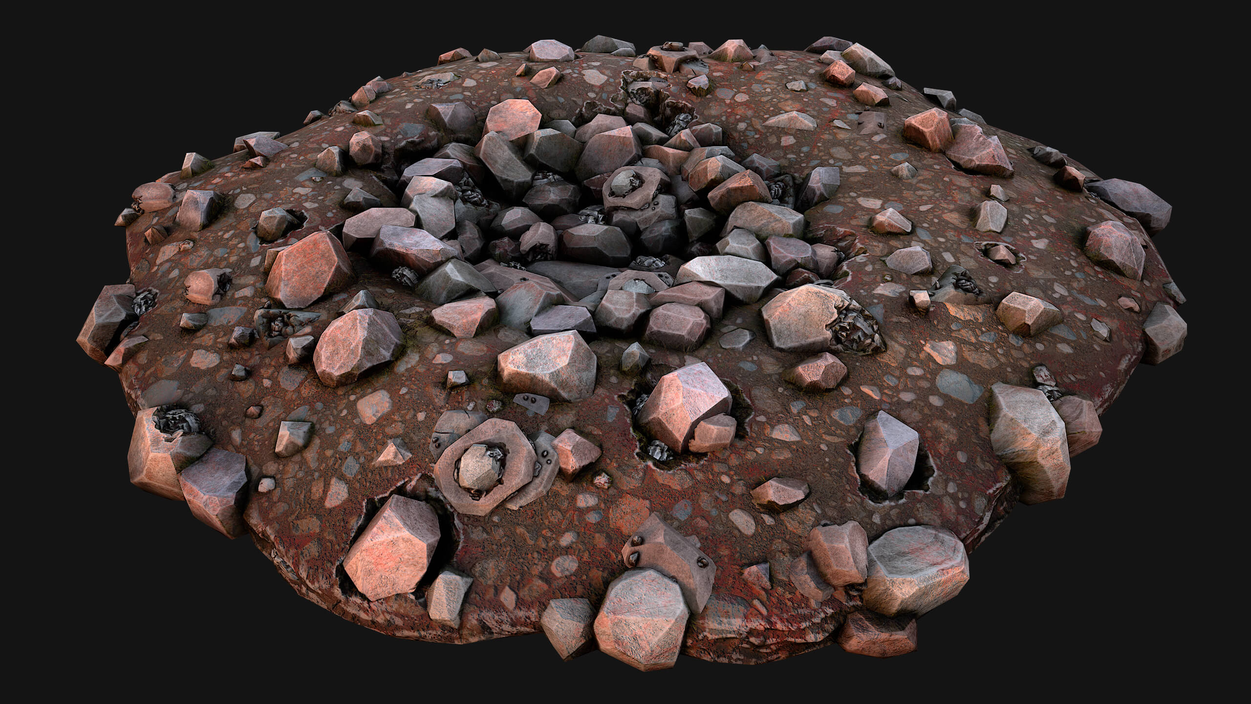 Iron Ore Stone Deposits for Mine Environment - 3D Model by Dereza