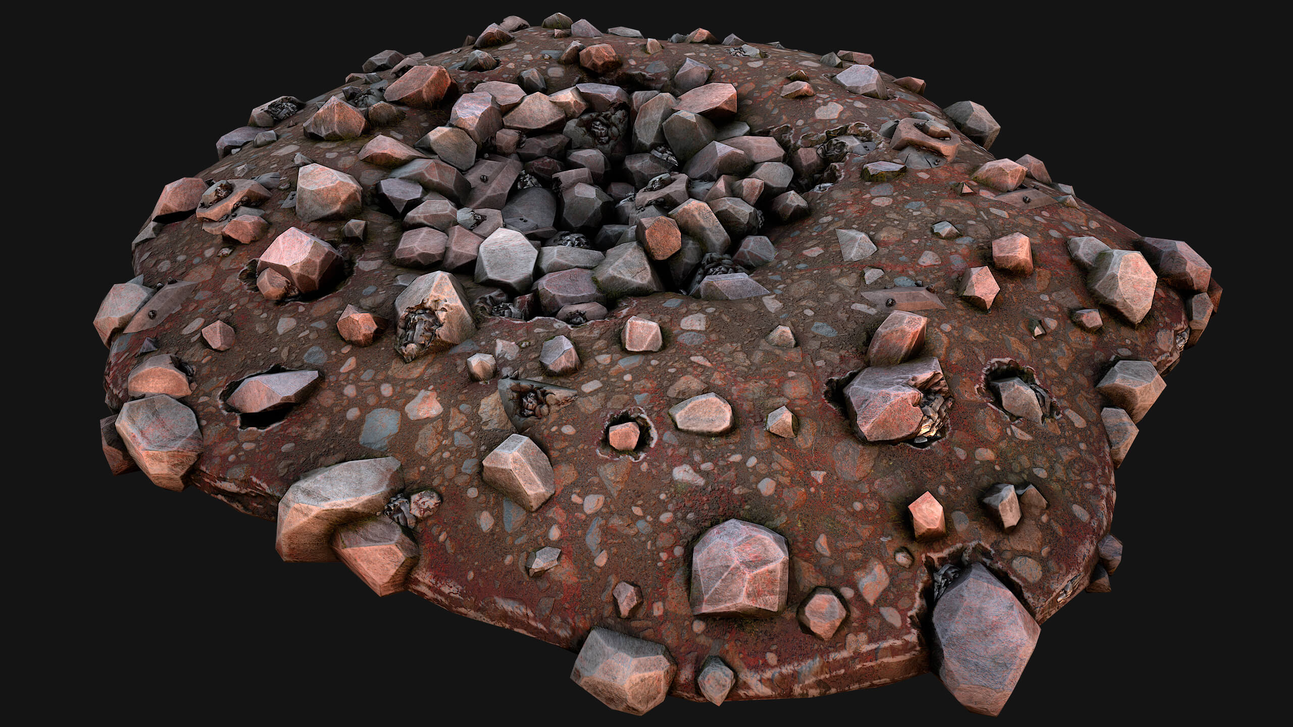 Iron Ore Stone Deposits for Mine Environment - 3D Model by Dereza