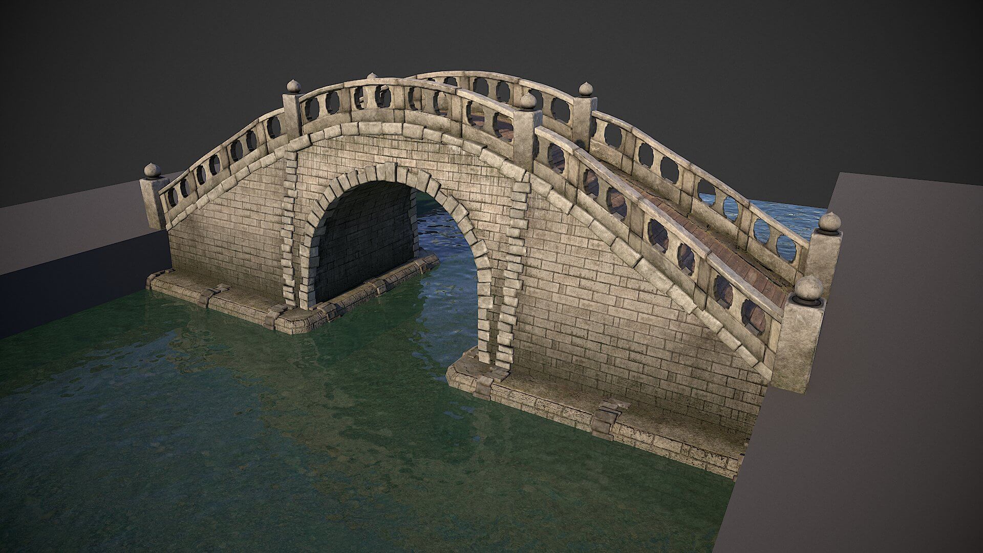 Japanese Medieval Bridge - 3D Model by Dereza