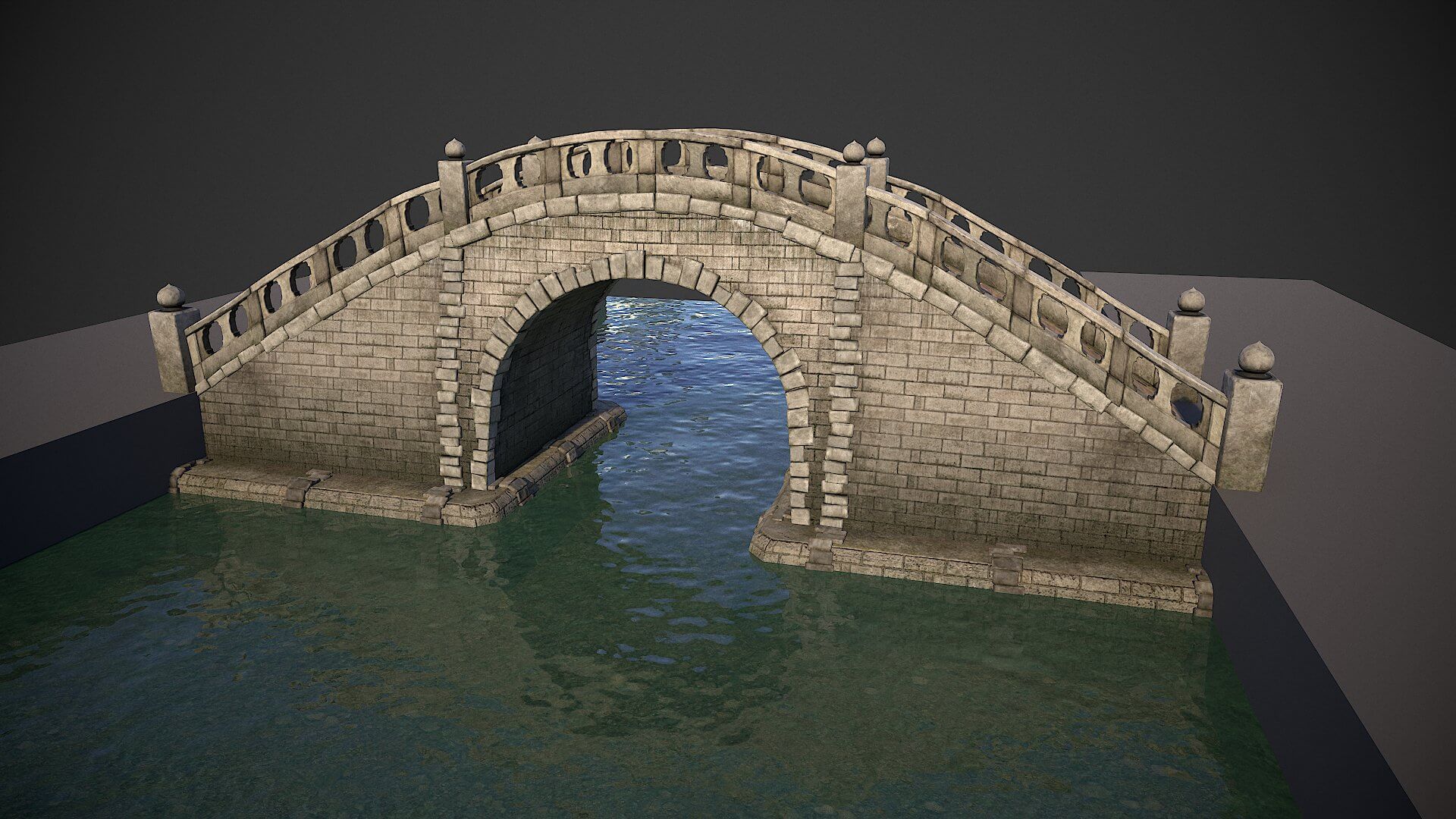 Japanese Medieval Bridge - 3D Model by Dereza