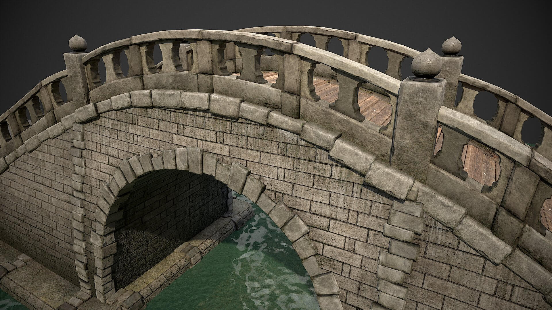 Japanese Medieval Bridge - 3D Model by Dereza