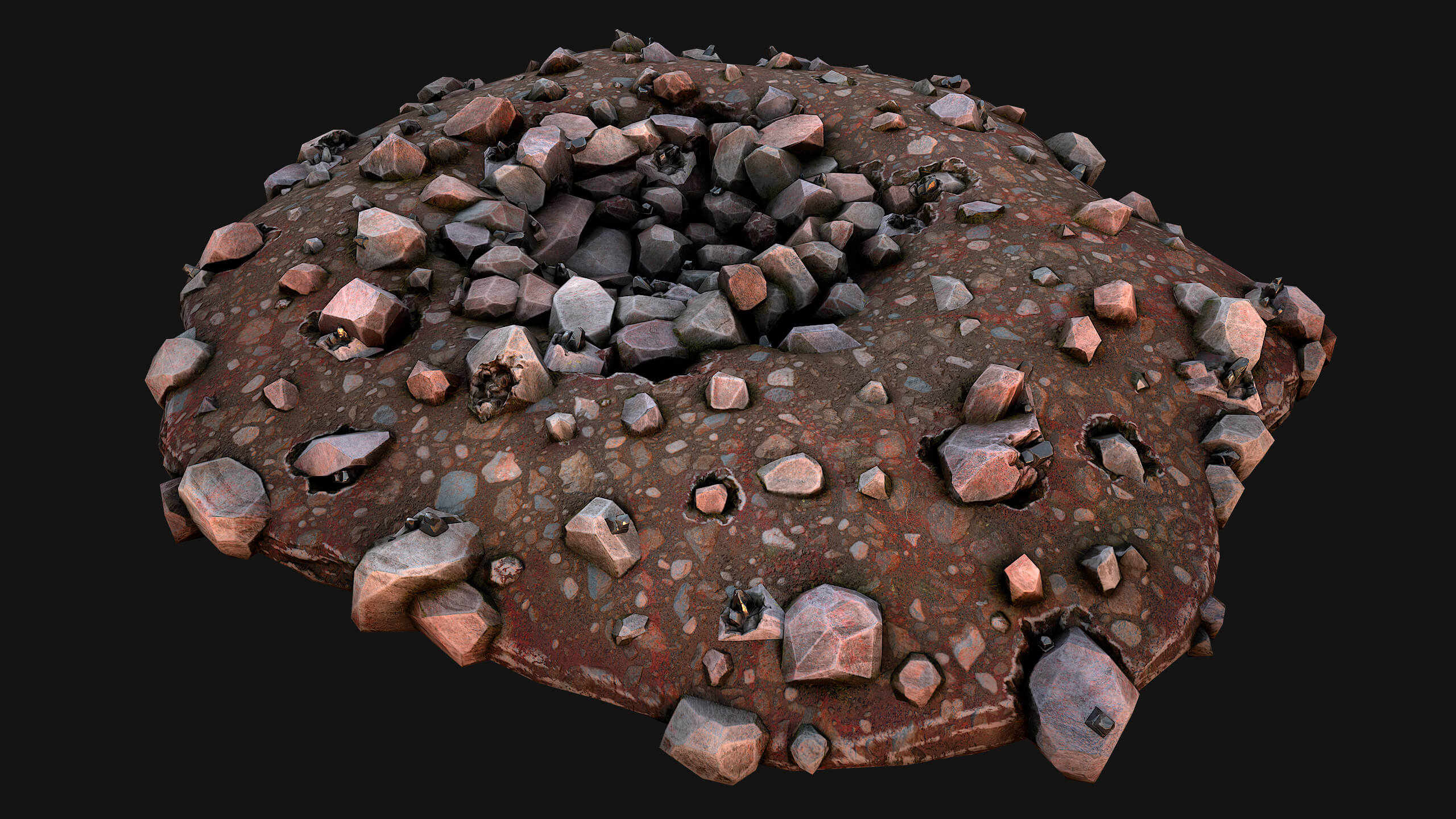 Large Rocks Tin Ore Deposits Quarry Environment - 3D Model by Dereza