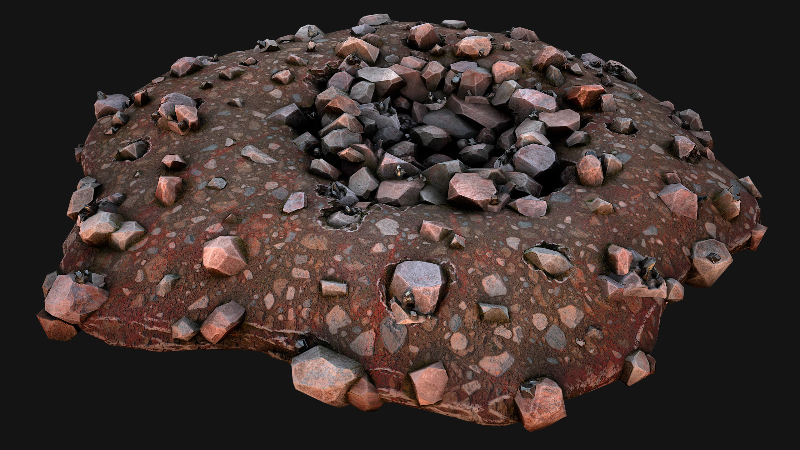 Large Rocks Tin Ore Deposits Quarry Environment - 3D Model by Dereza
