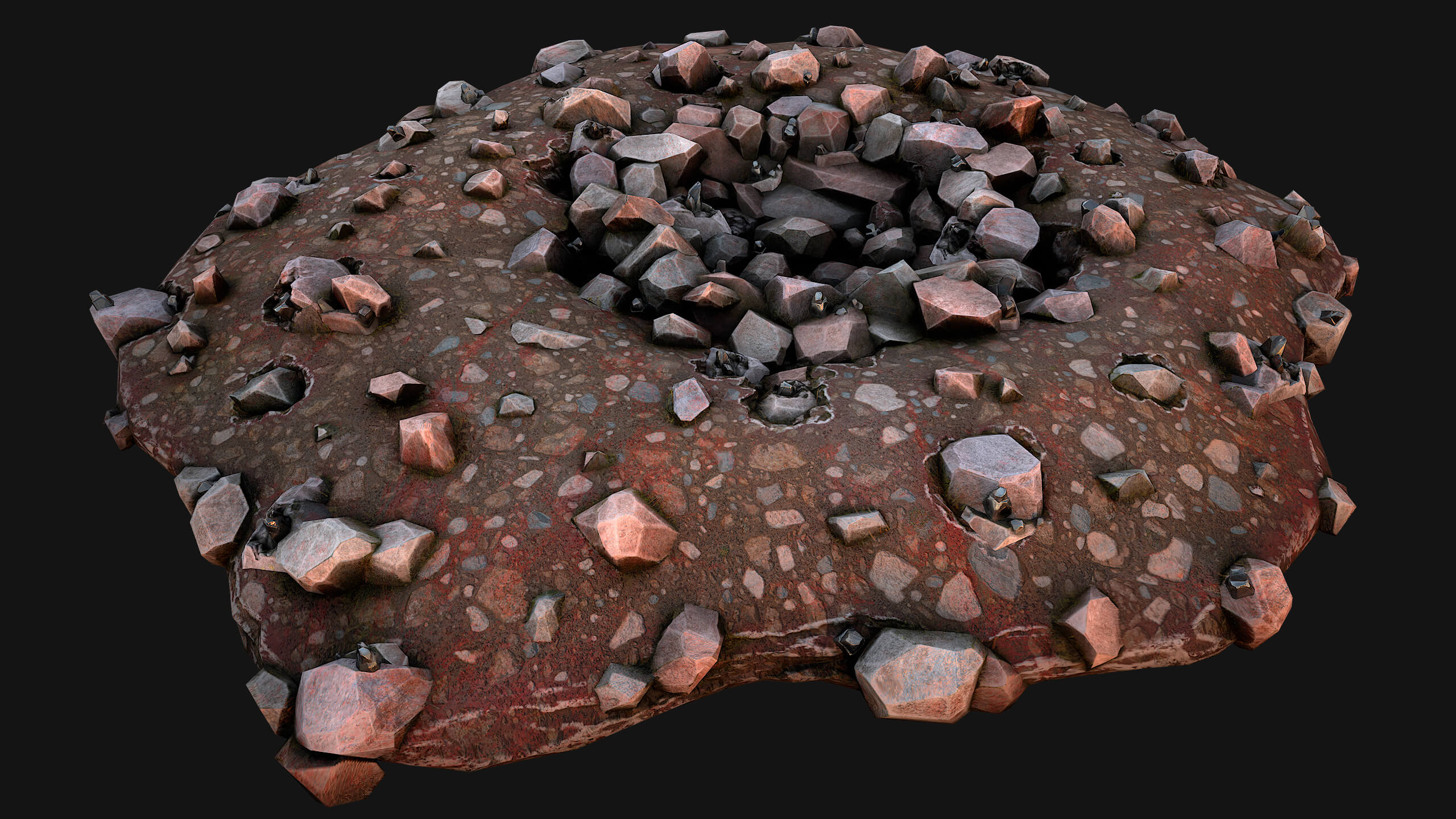 Large Rocks Tin Ore Deposits Quarry Environment - 3D Model by Dereza