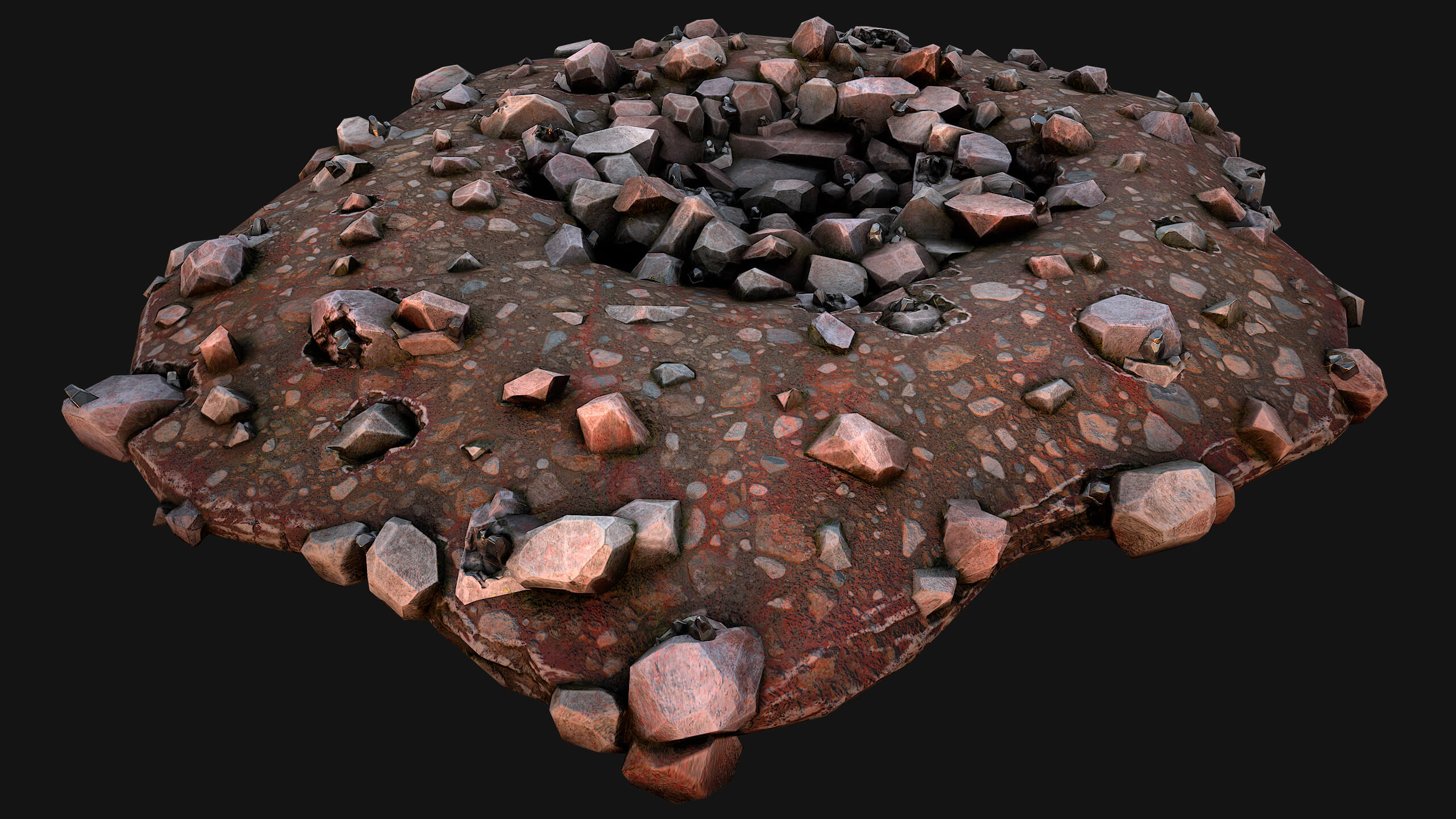 Large Rocks Tin Ore Deposits Quarry Environment - 3D Model by Dereza