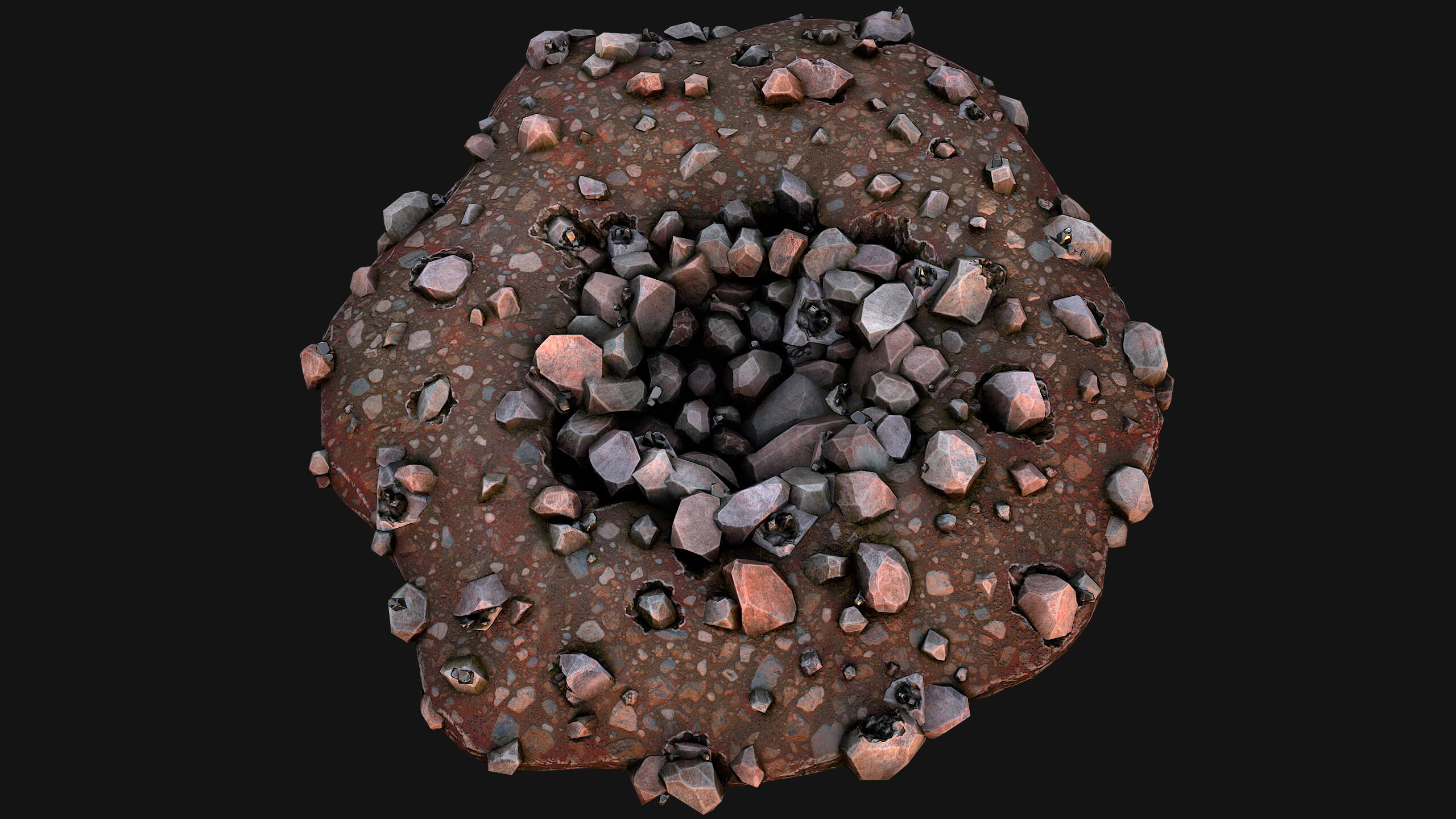 Large Rocks Tin Ore Deposits Quarry Environment - 3D Model by Dereza