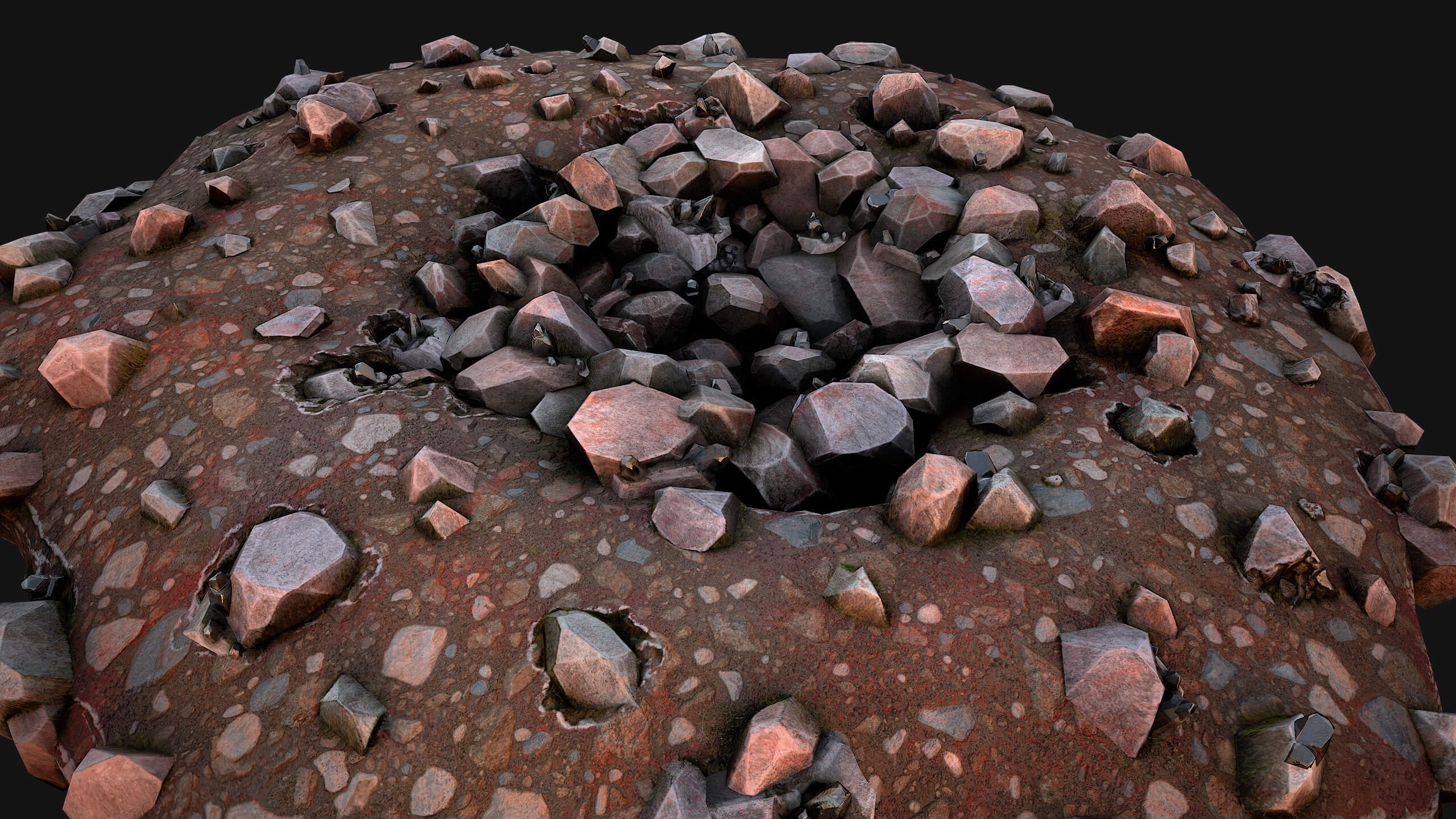 Large Rocks Tin Ore Deposits Quarry Environment - 3D Model by Dereza